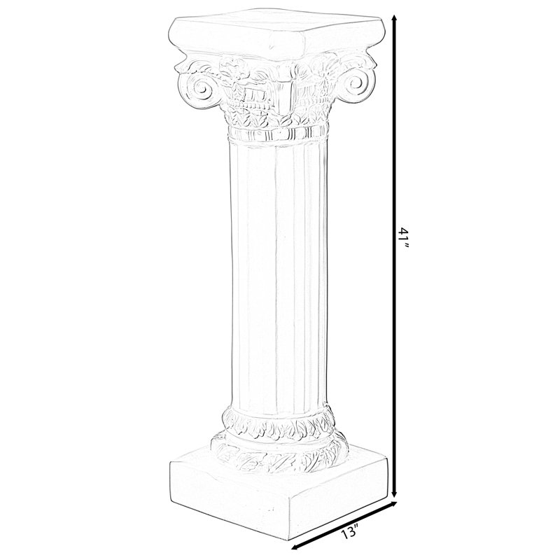 Uniquewise Fiberglass White Plinth Roman Style Piller Pedestal Vase ...