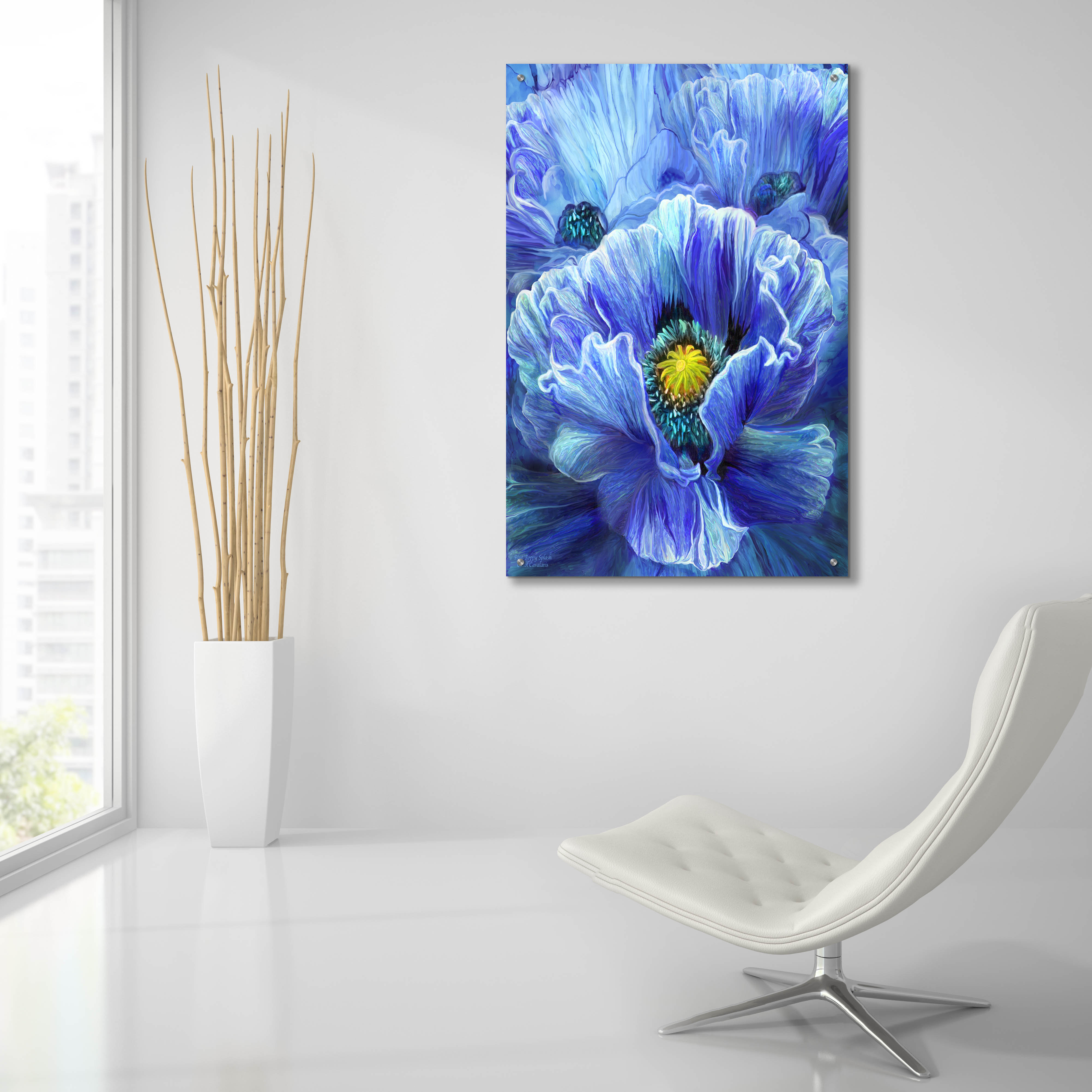 Lark Manor™ 'Blue Poppy Splash' by Carol Cavalaris Acrylic Glass Wall ...