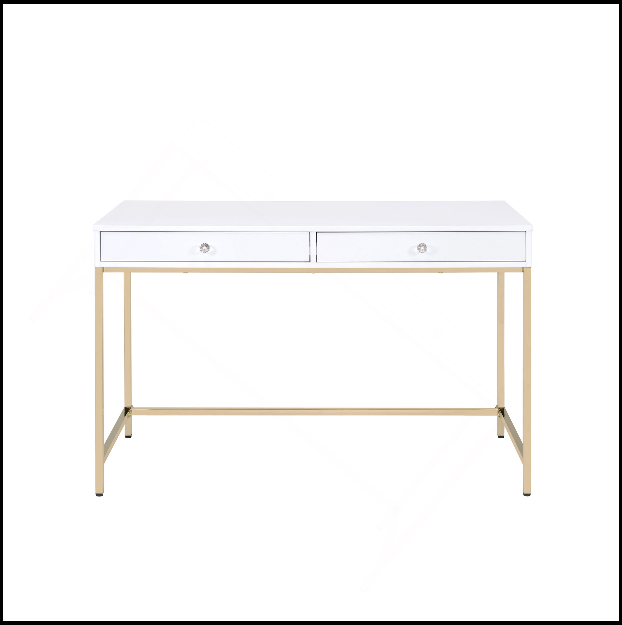 Ivy Bronx White High Gloss Writing Desk | Wayfair