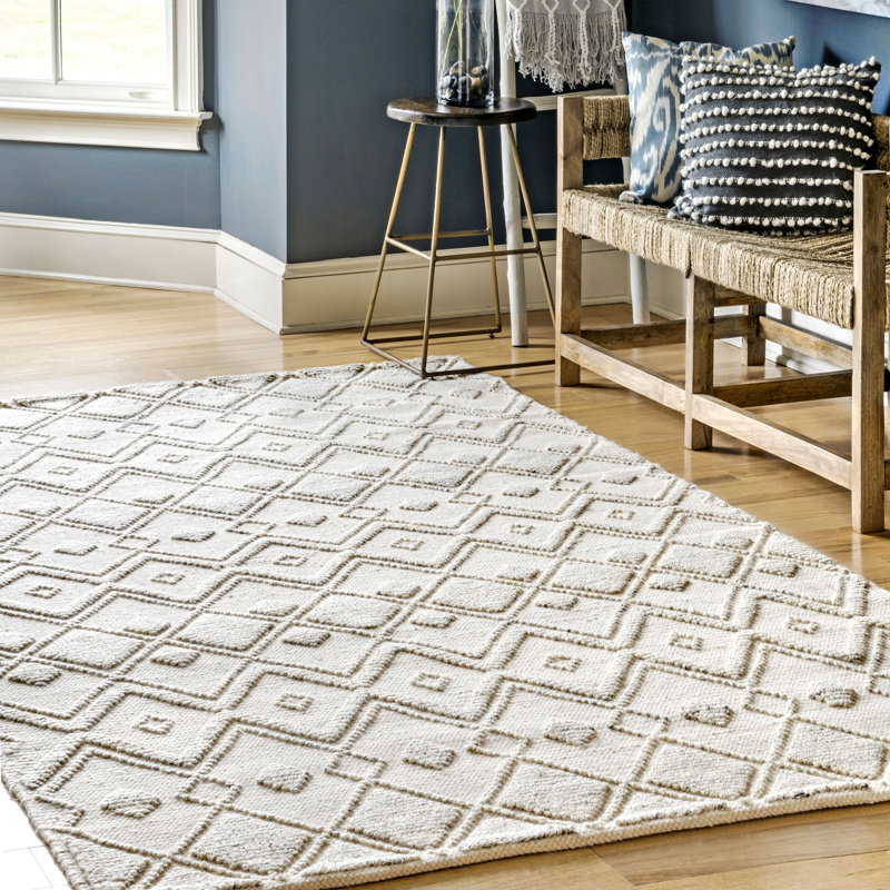 Union Rustic Schillinger Handmade Wool Ivory, Gray Rug | Wayfair