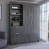 Latitude Run® Armoire with 3-Tier Shelves, 3 Drawers & Metal Handles ...