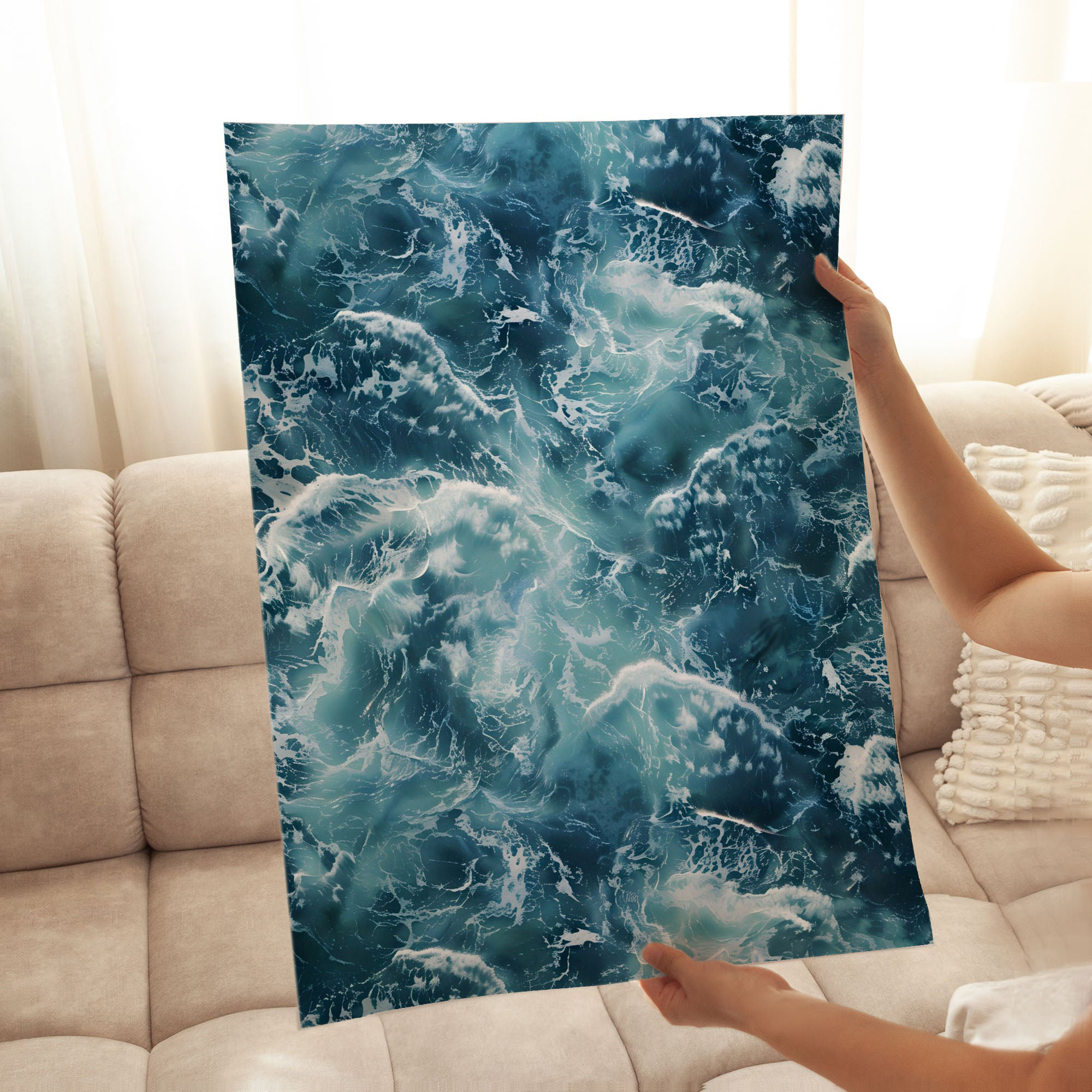 Winston Porter Beach and Coastal Ocean Waves Pattern XV Nautical ...