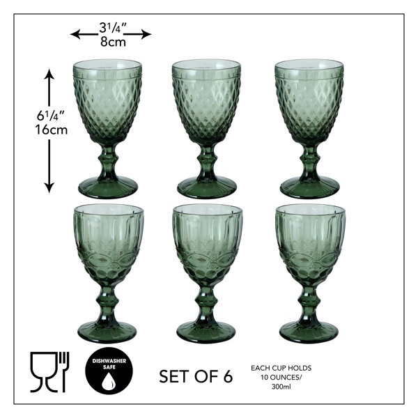 Bungalow Rose 10 Ounce Glass Goblet Set & Reviews | Wayfair