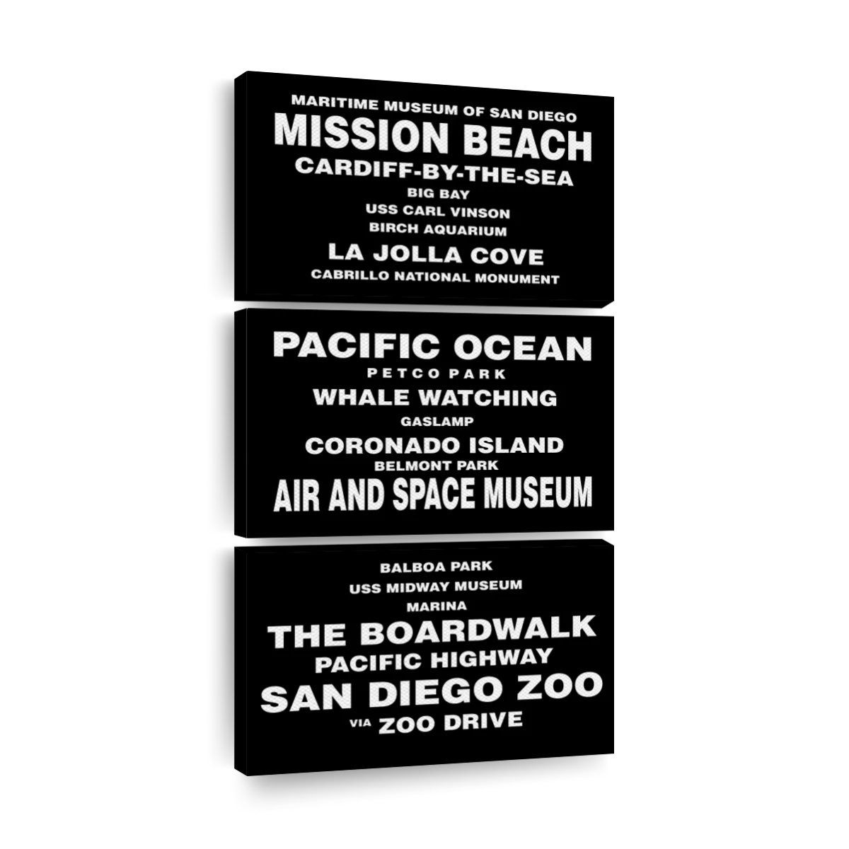 Trinx Travel And Adventure Quotes San Diego Bus Roll On Canvas 3 Pieces ...