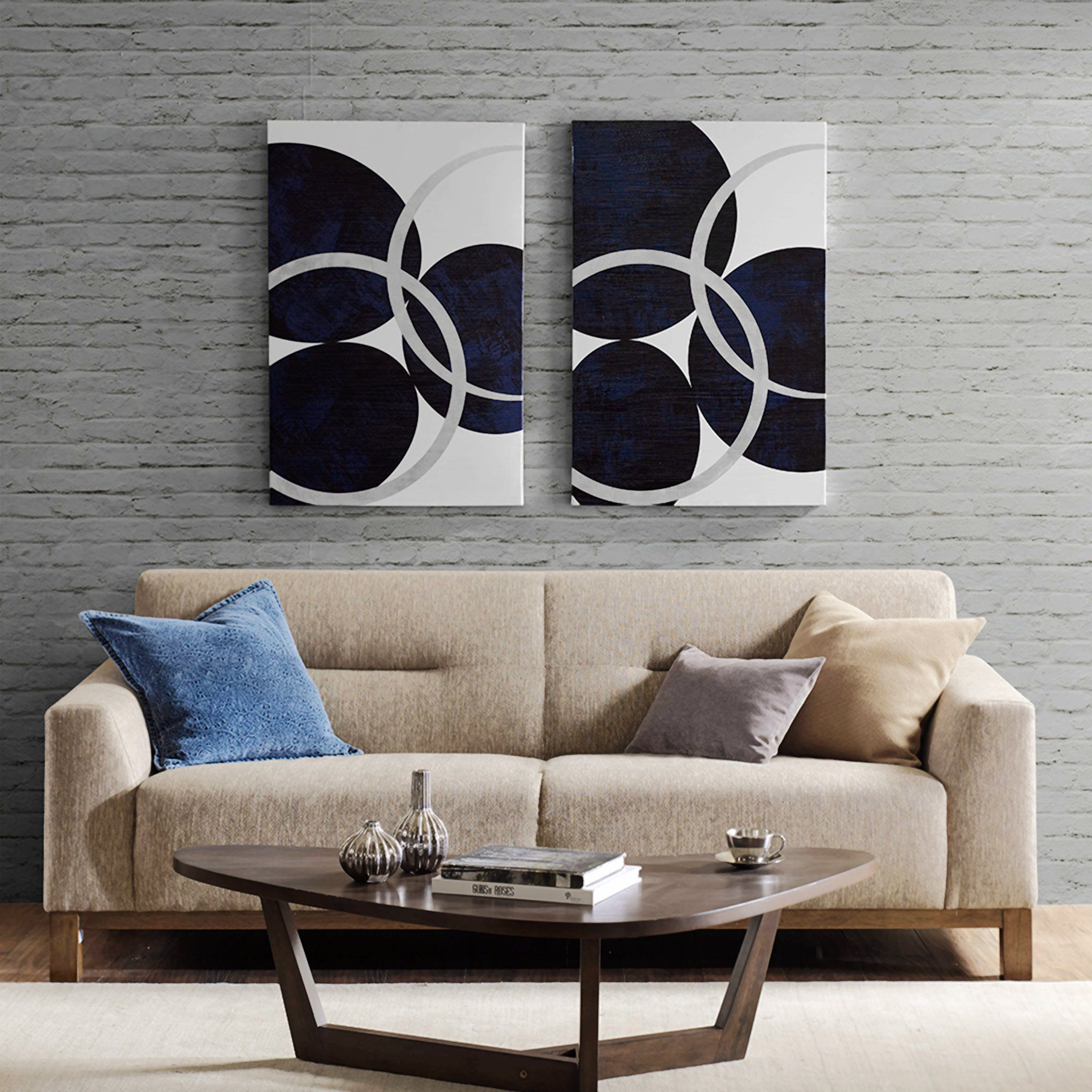 Ivy Bronx Silver Foil Abstract 2 Pieces by Hutton Set | Wayfair