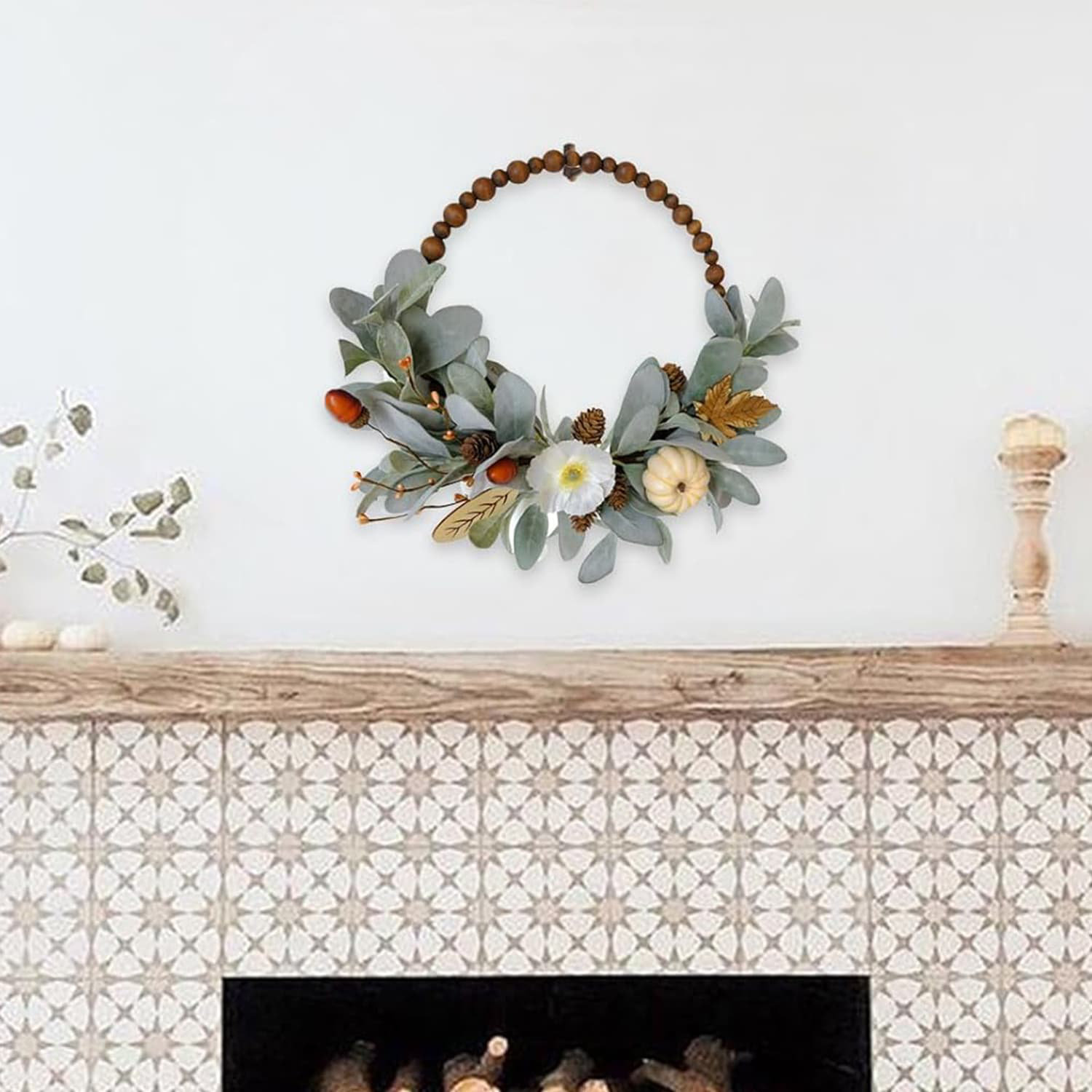 One Allium Way Fall wreaths, artificial pumpkin wood chip wreaths ...