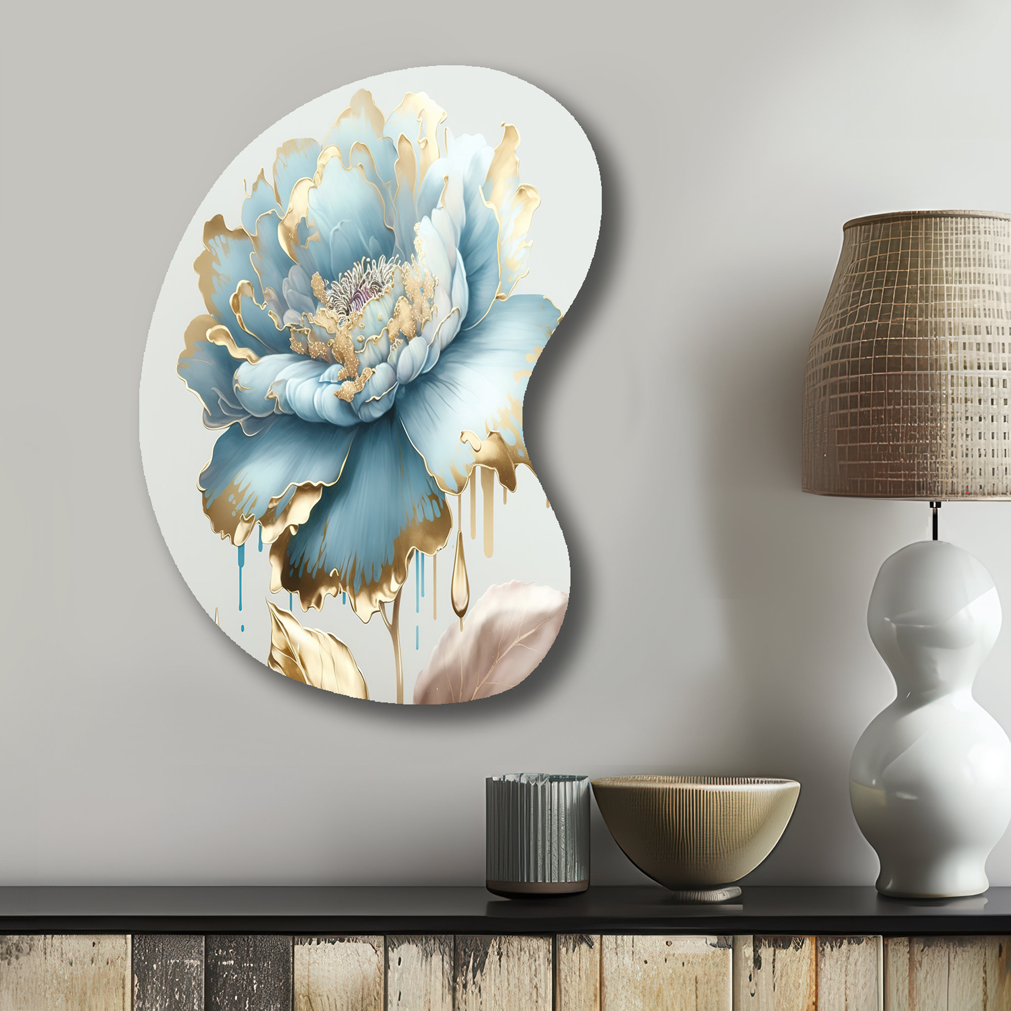Design Art Chic Blue Blooming Flower III - Flowers Boom Shape ...