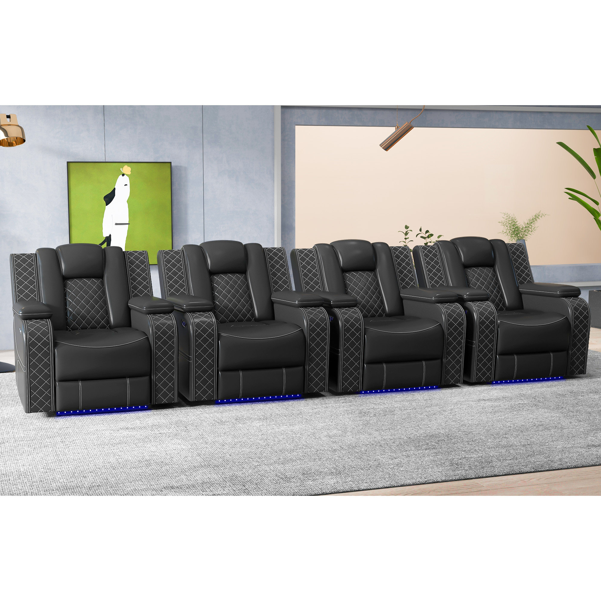 Ivy Bronx 37.8" Wide Modern Soft Upholstered Cushioned Arm Power ...
