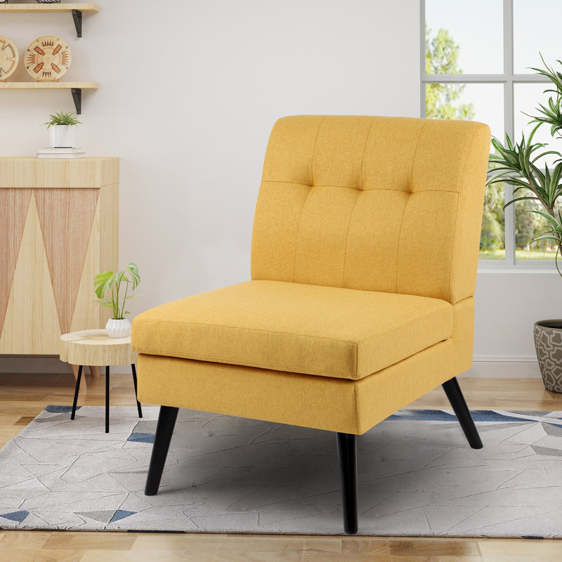 George Oliver Cayle Modern Tufted Accent Chair Fabric Upholstered ...