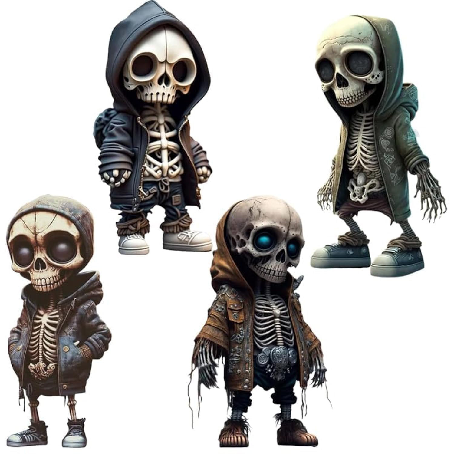 Latitude Run® 4Pcs Skull Decor,Skeleton Figurines,Horror Movie Garden ...