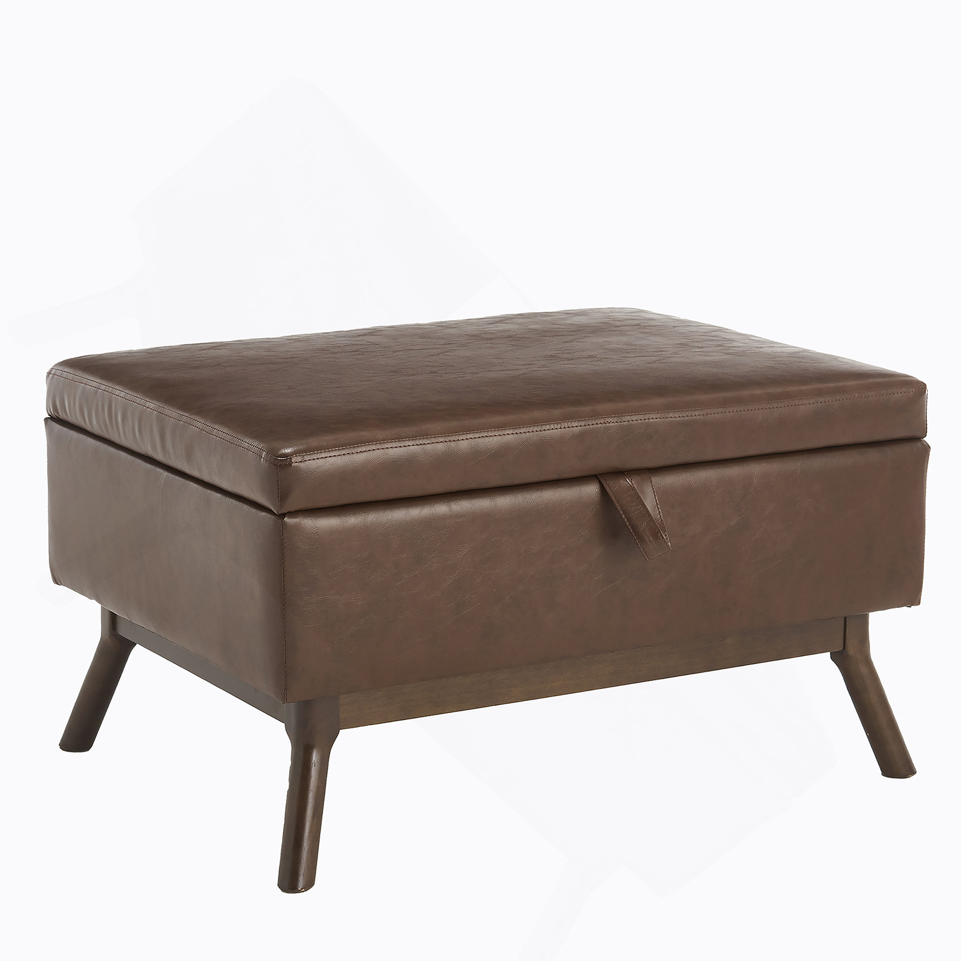 George Oliver Mid-century modern square coffee table storage bench ...
