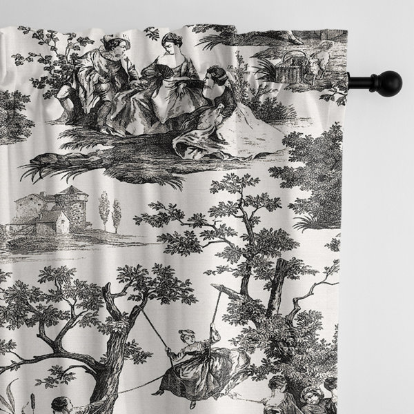 The Tailor's Bed Cottagecore 100% Cotton Toile Room Darkening Rod ...