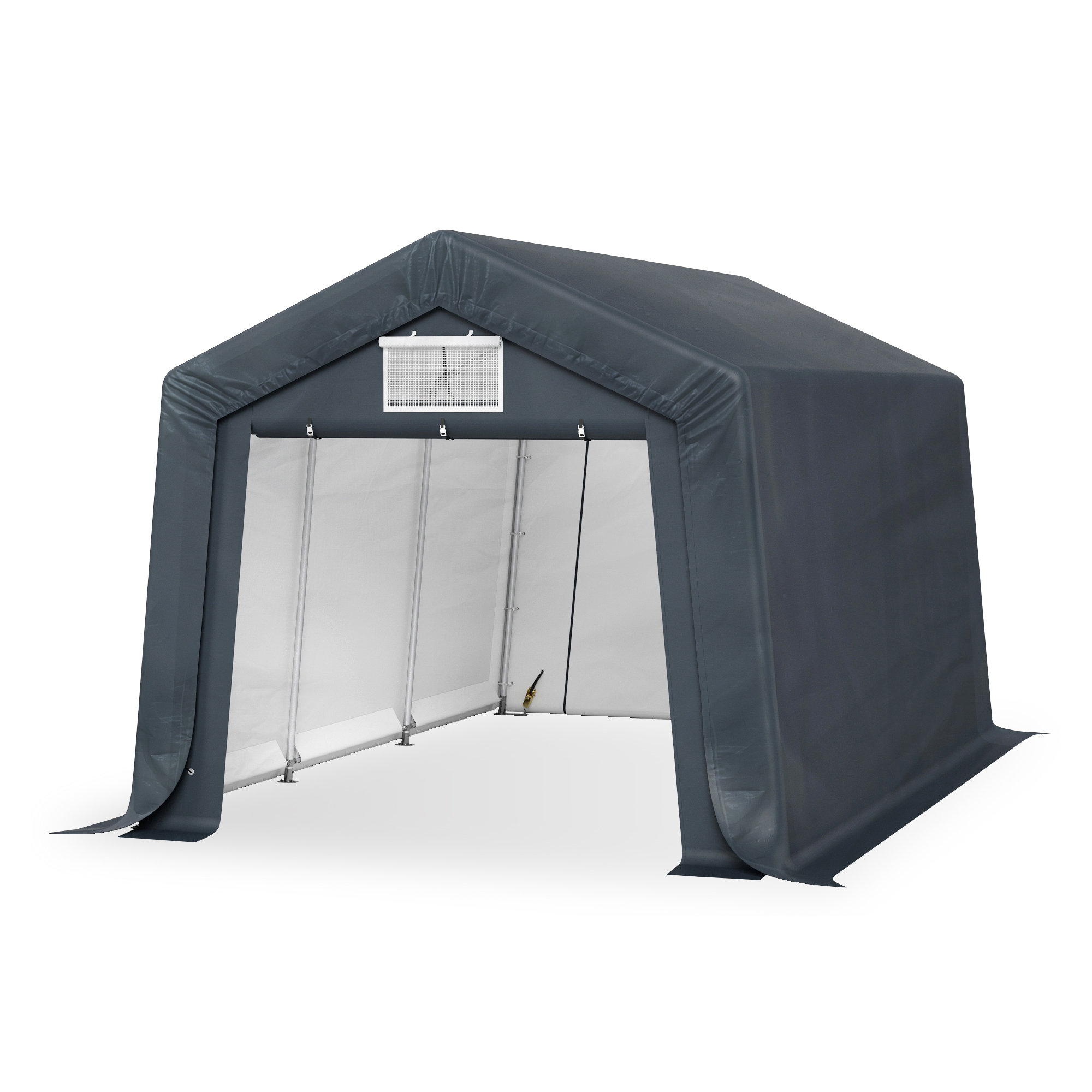 Alphamarts 12 Ft. W x 14 Ft. D Galvanized Steel Storage Canopy ...