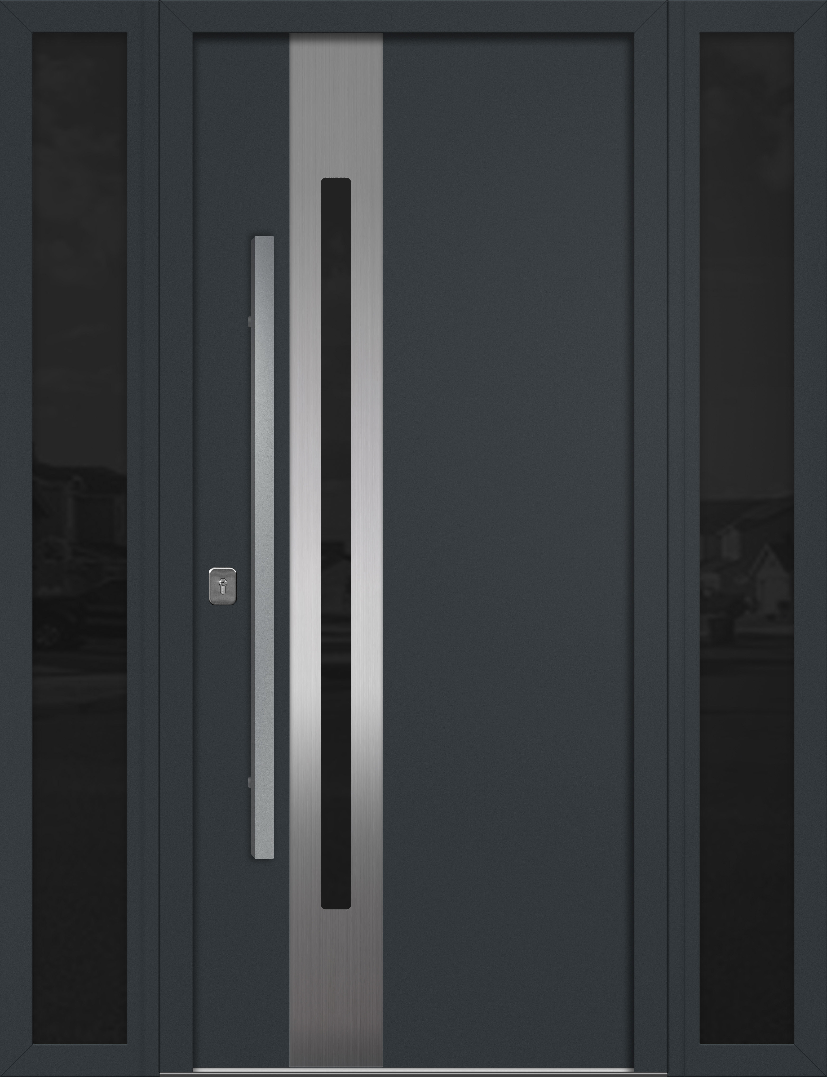 Nova Hardware Porte d'entrée extérieure moderne en acier 36 po x 80 po ...