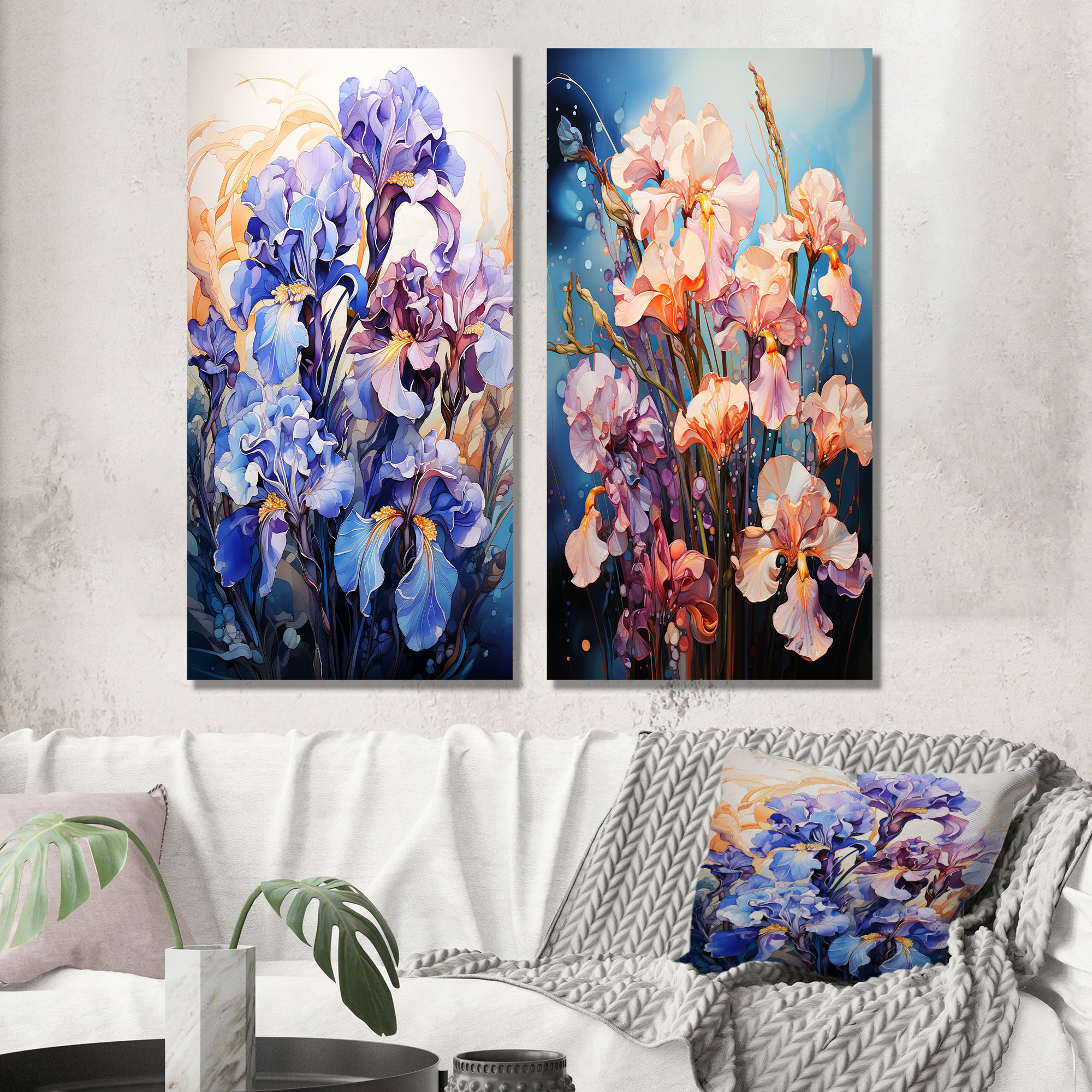 Red Barrel Studio® Organic Flow Curved Irises Serenity - Irises Metal ...