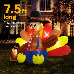The Holiday Aisle® 7.5ft Long Thanksgiving Inflatable Led Lighted ...