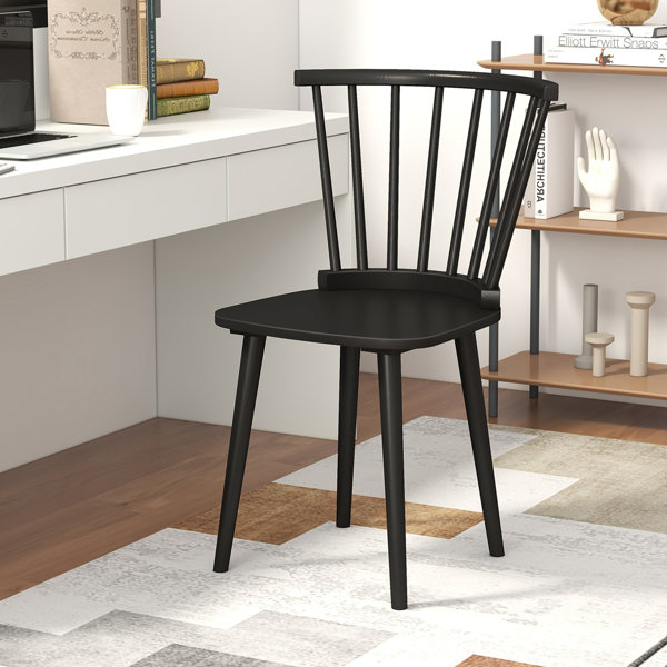 Gracie Oaks Costway Rubber Wood Windsor Dining Chairs Set Of 2 With ...
