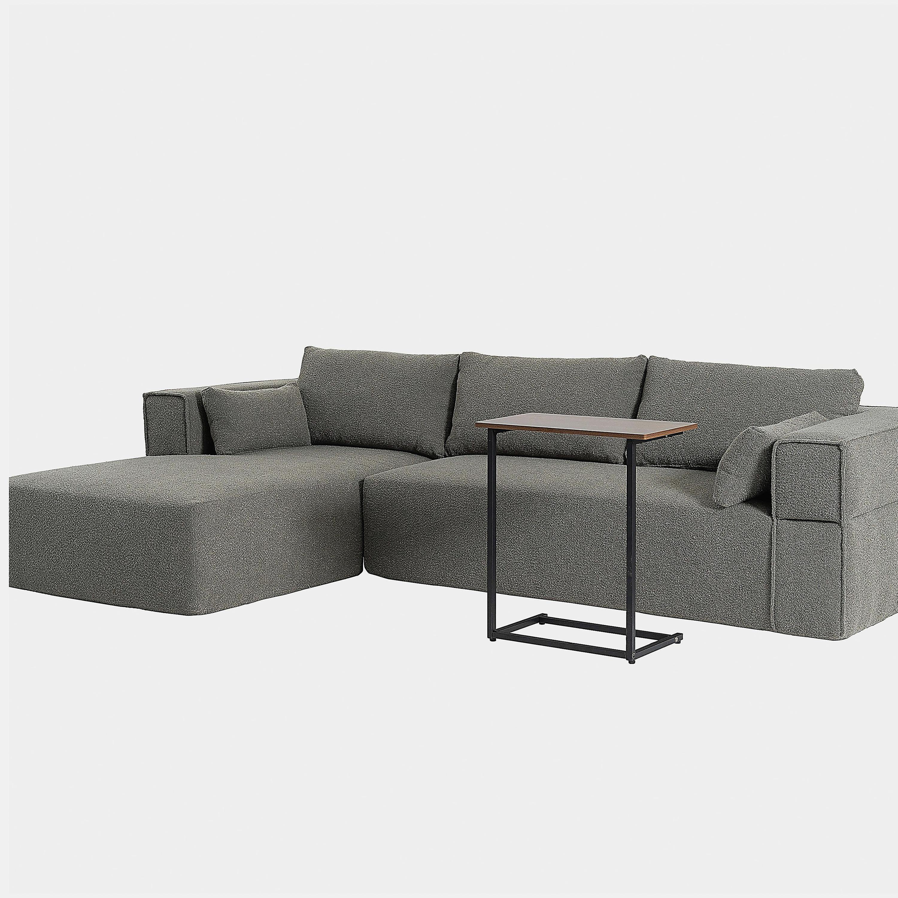 Latitude Run® 112" modular sofa set with free side table, wide seating ...