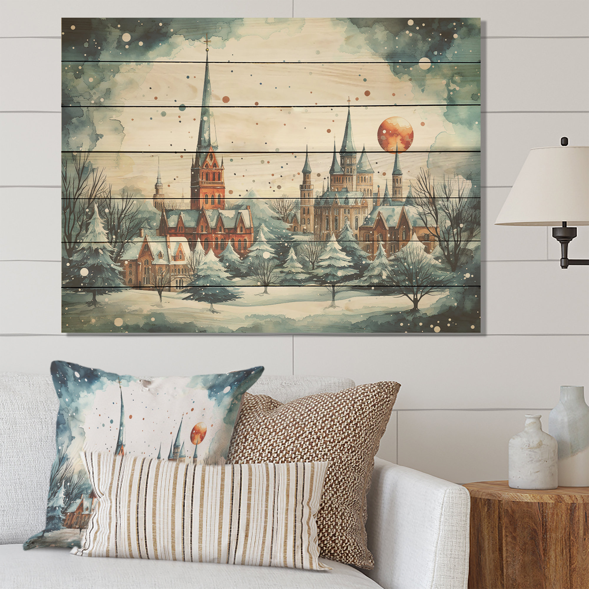 Winston Porter Christmas Village In Winter II - Winter Landscape On ...