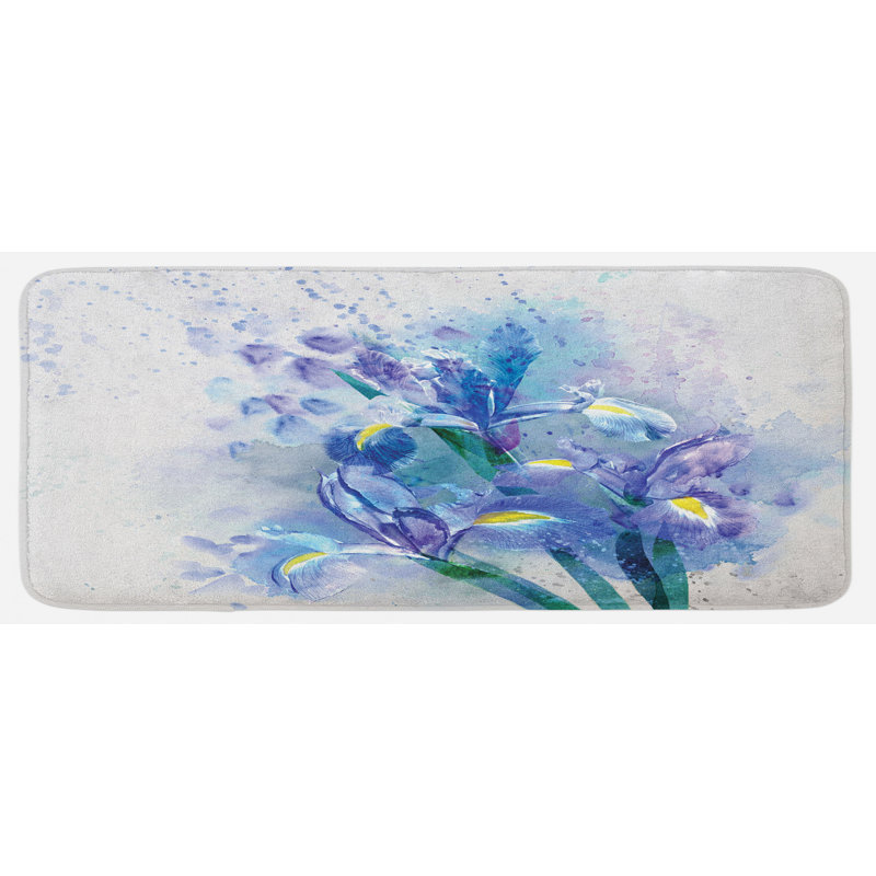 East Urban Home Watercolor Flower Kitchen Mat | Wayfair