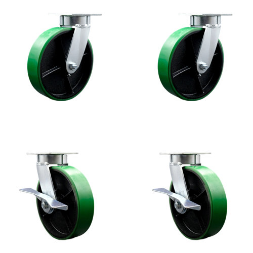 Service Caster 4 Piece Kingpinless Poly on Steel Caster Set | Wayfair