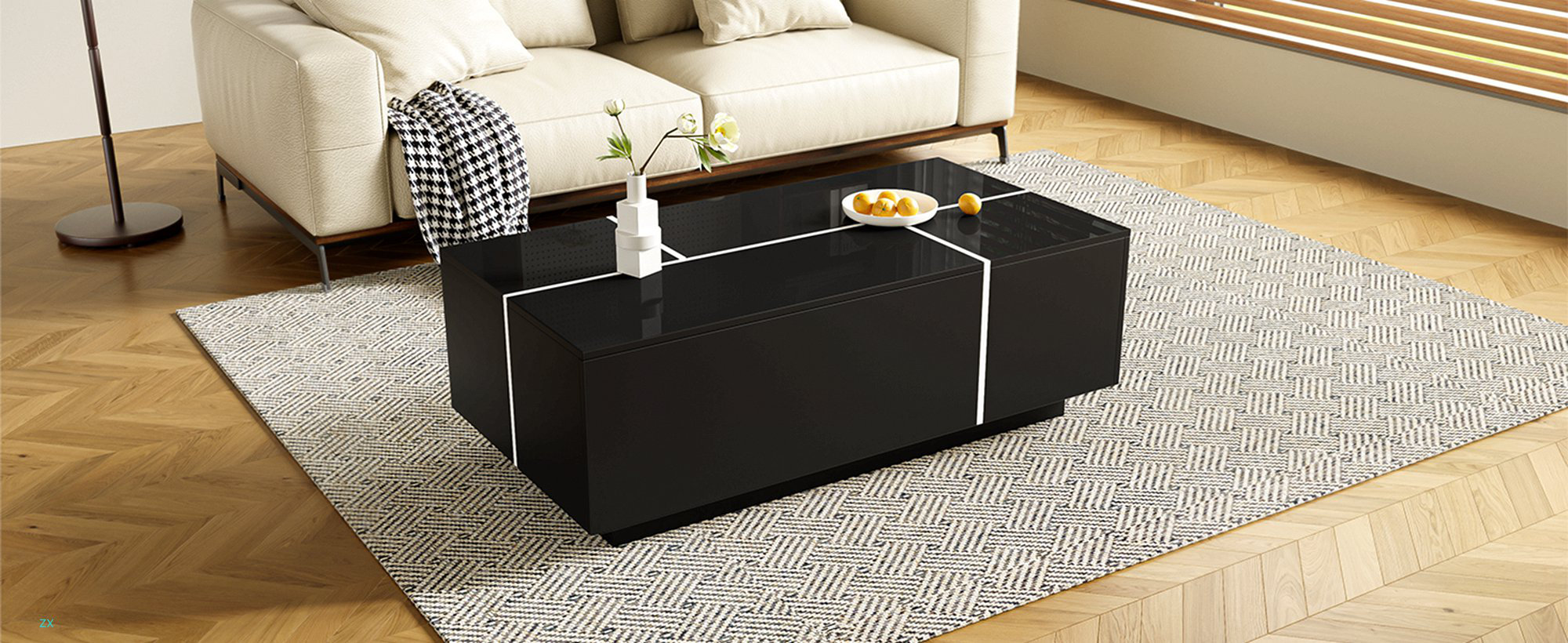 Wrought Studio™ 47.2''-72.7'' Extendable Coffee Table, Multi-Functional ...