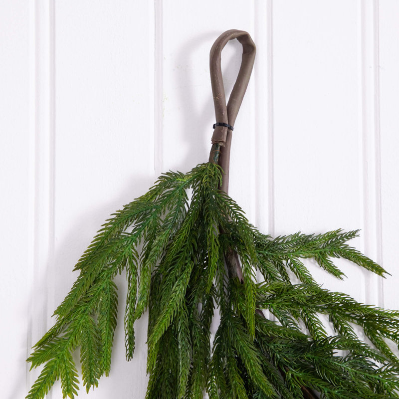 One Allium Way® 10Ft. Artificial Real Touch Norfolk Island Pine Garland ...