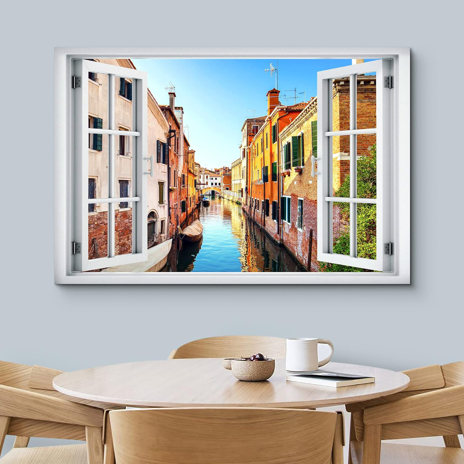 IDEA4WALL Window Scenery " Window View Vibrant Italian Italy Venice ...