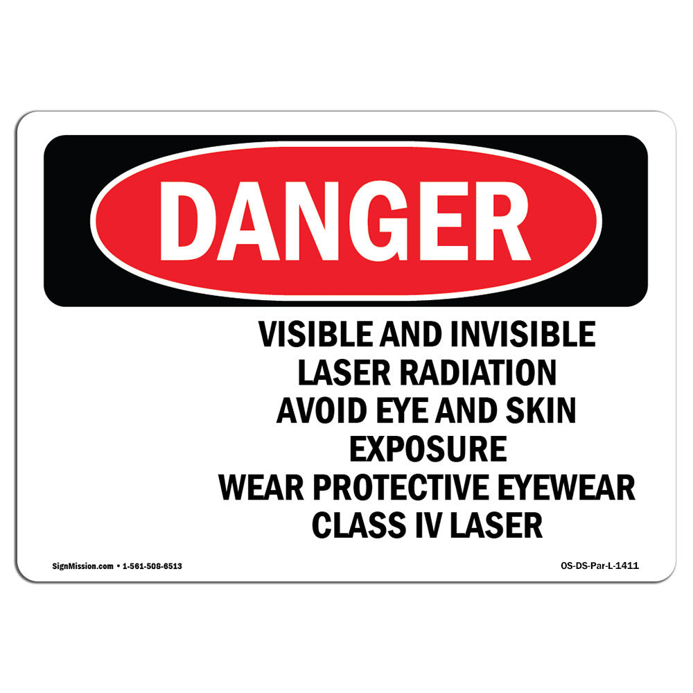 SignMission Visible And Invisible Laser Radiation Aluminum Sign 12 x 18 ...