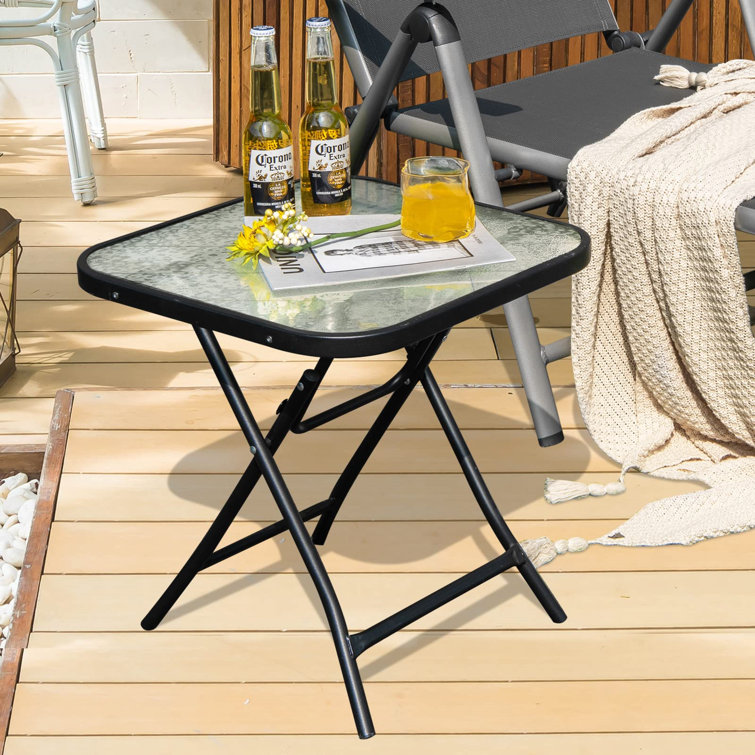 17 Stories Lama Square 46Cm L Outdoor Side Table | Wayfair.co.uk