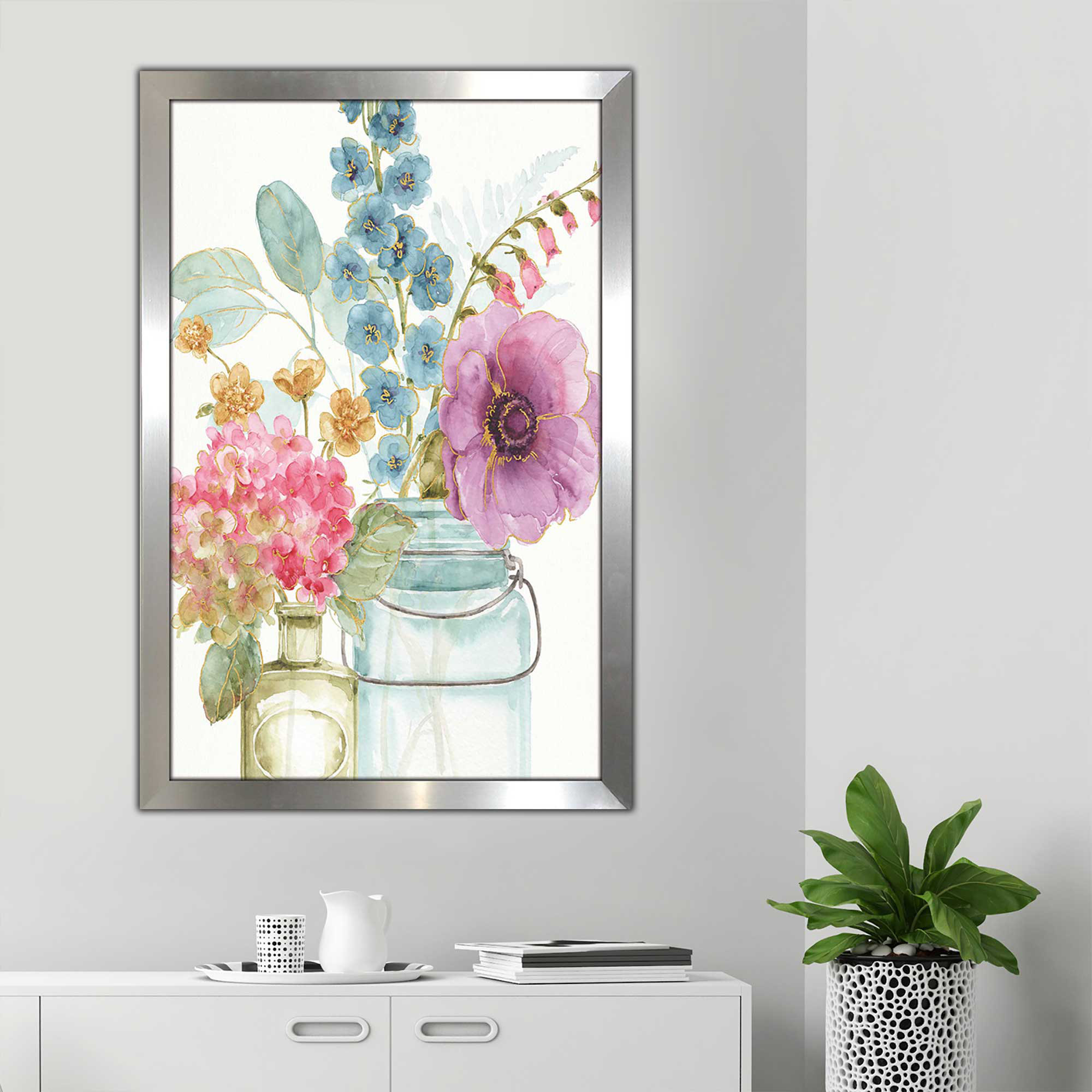 Gracie Oaks Rainbow Seeds Flowers VIII by Lisa Audit - Picture Frame ...