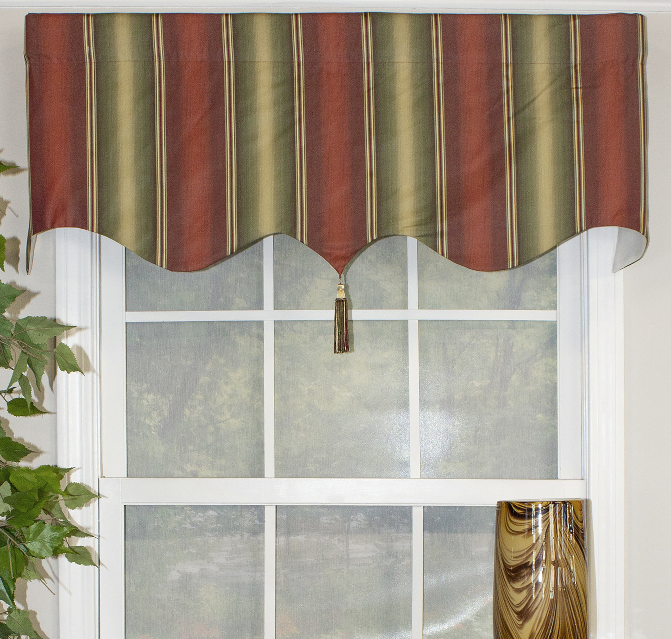 RLF Home Aurora Stripe Regal 50" Window Valance | Wayfair