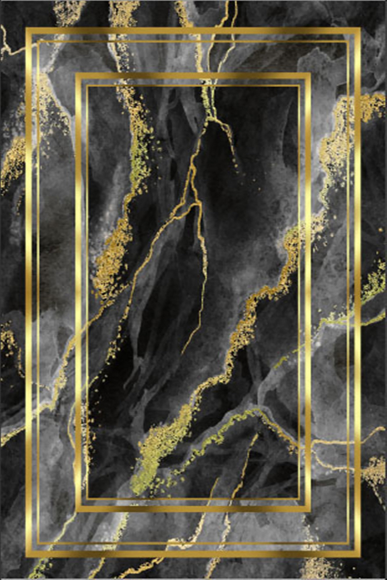 East Urban Home Argueta Abstract Velvet Area Rug in Black | Wayfair