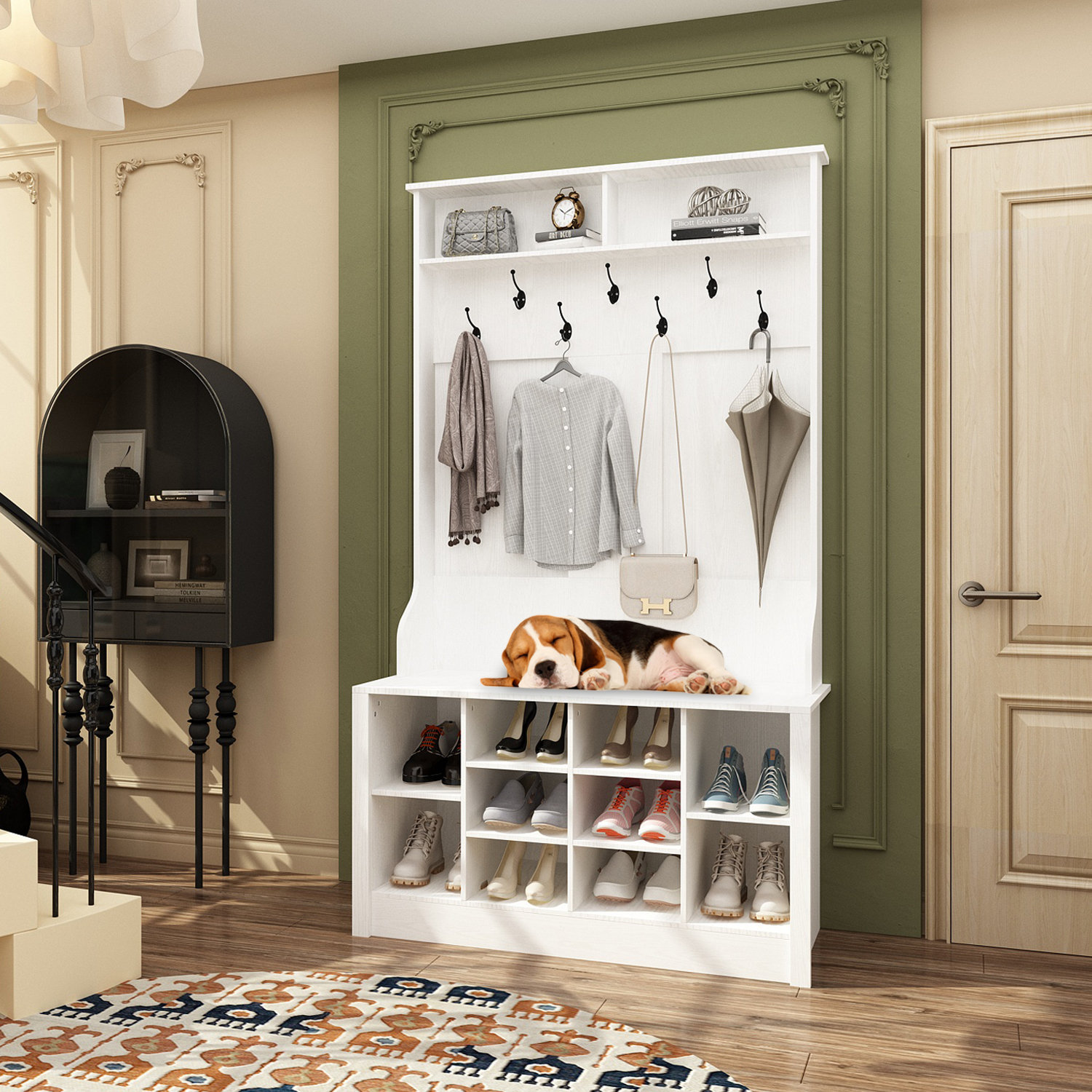 Winston Porter Keasal Hall Tree with Bench and Shoe Storage & Reviews ...