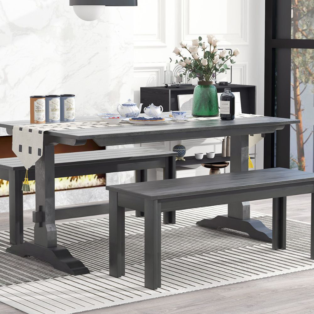 Lark Manor 3-Piece Dining Table Set Solid Wood Kitchen Table With ...