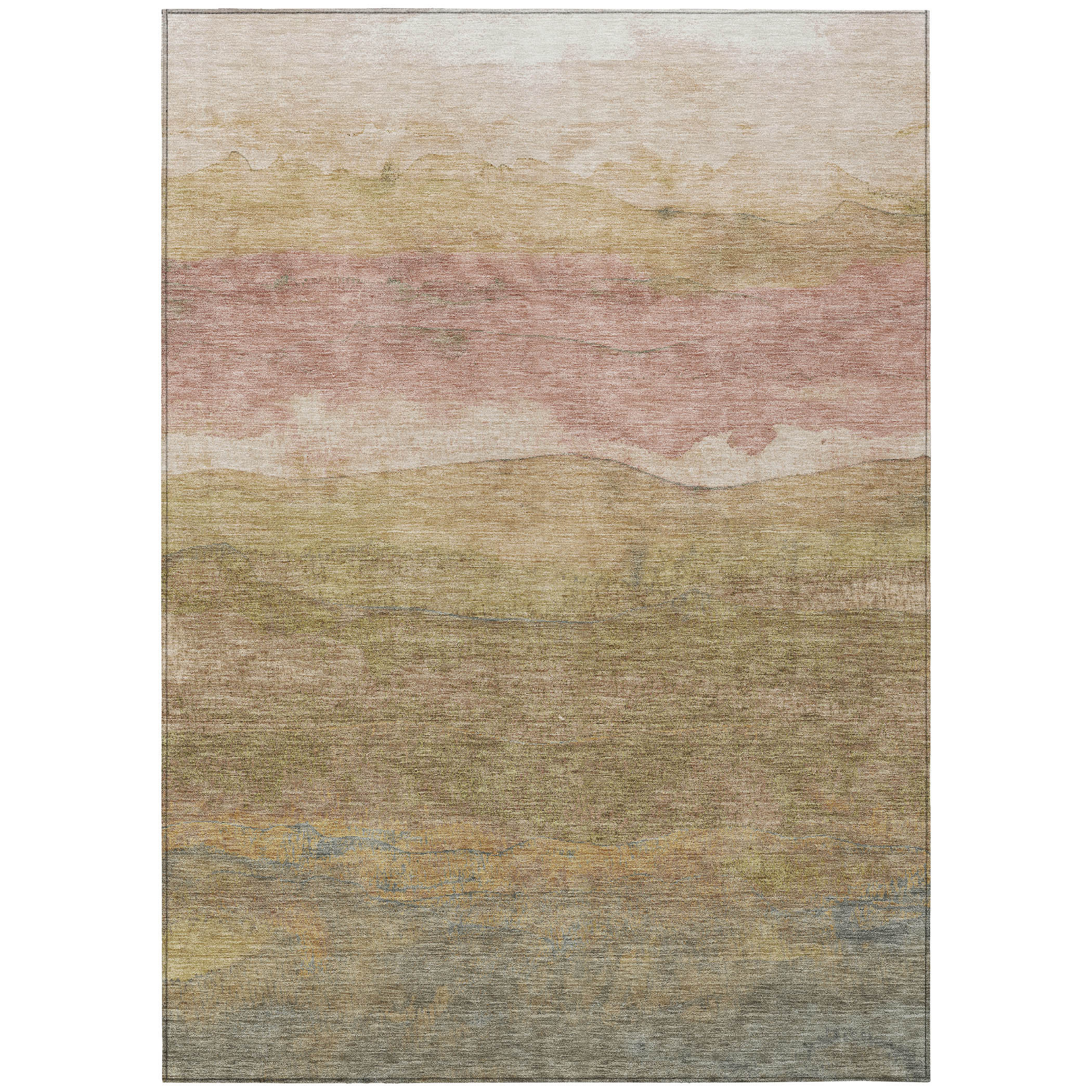Orren Ellis Everette 8' X 10' Tan And Beige Abstract Washable Indoor ...