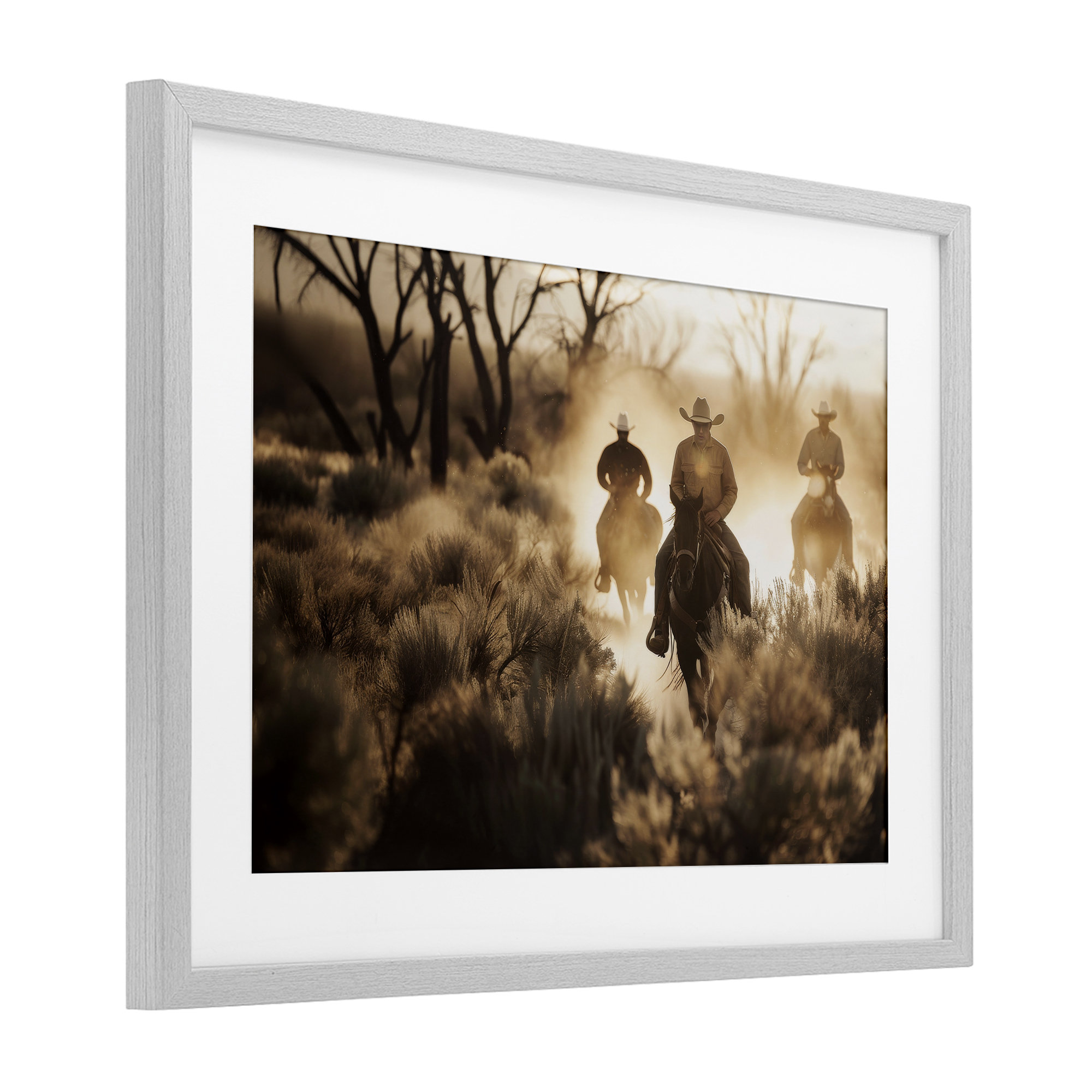 Ebern Designs Riders Of The West Framed Print Under Glass, design by ...