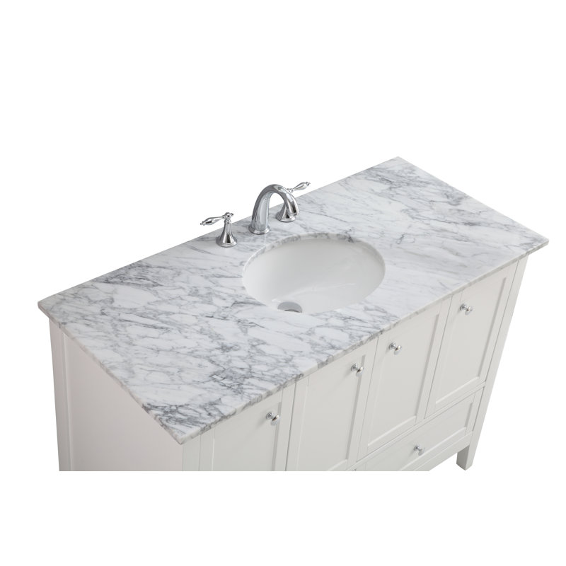 Red Barrel Studio® 48'' Single Bathroom Vanity with Marble Top ...