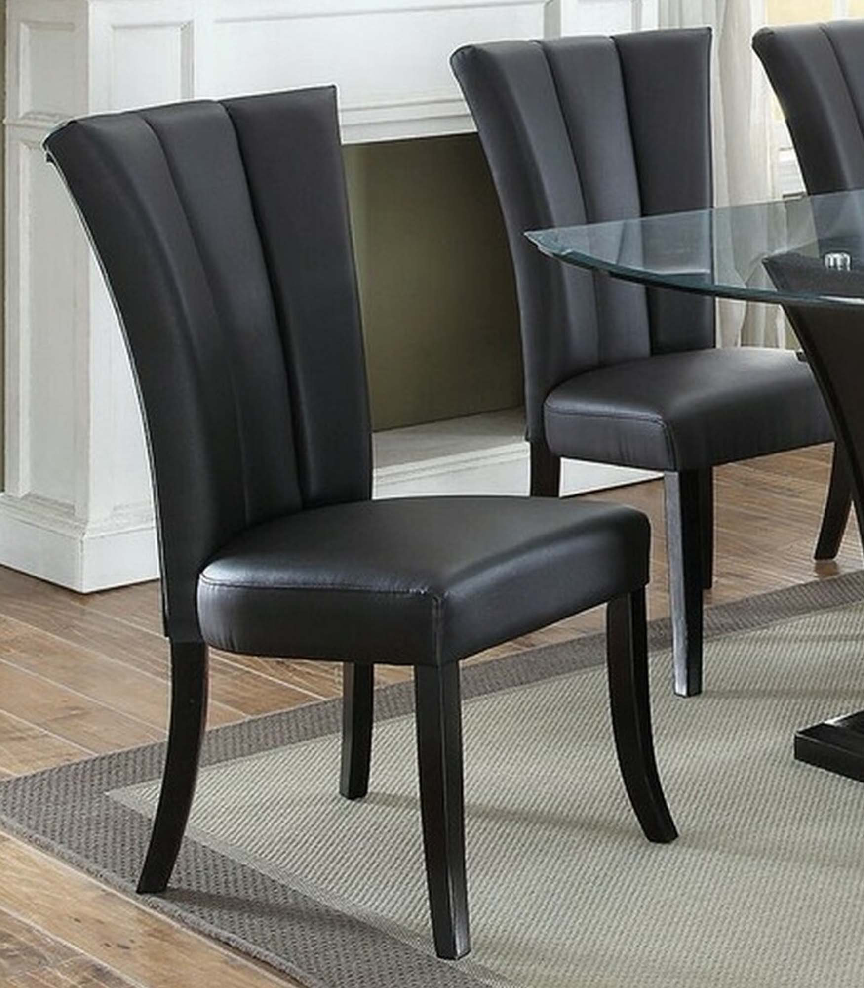 Lark Manor™ Faux Leather Upholstered Chairs Dining Room Wide Flair Back ...