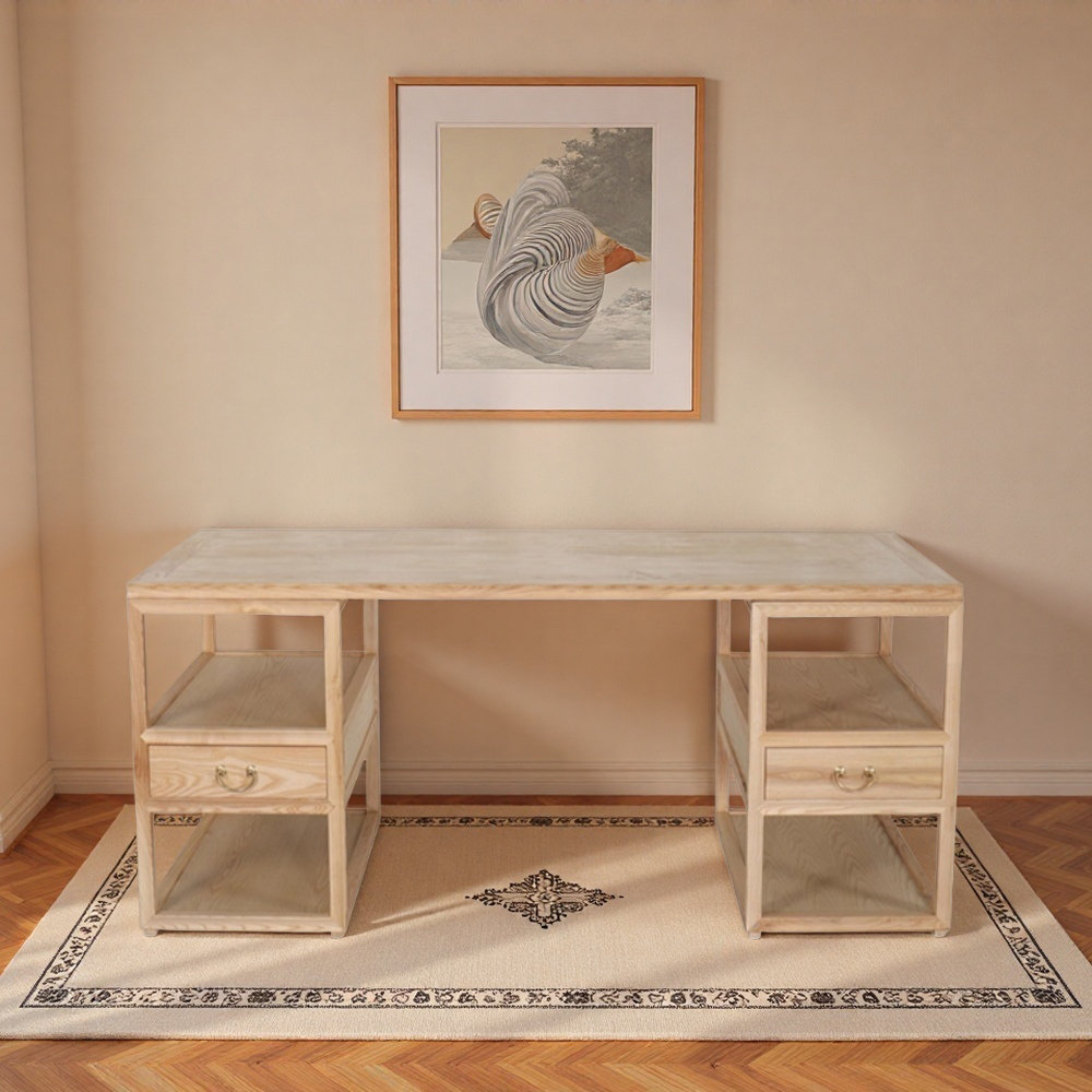 Wildon Home® Practical Light Brown Ash Wood Writing Desk - Wayfair Canada