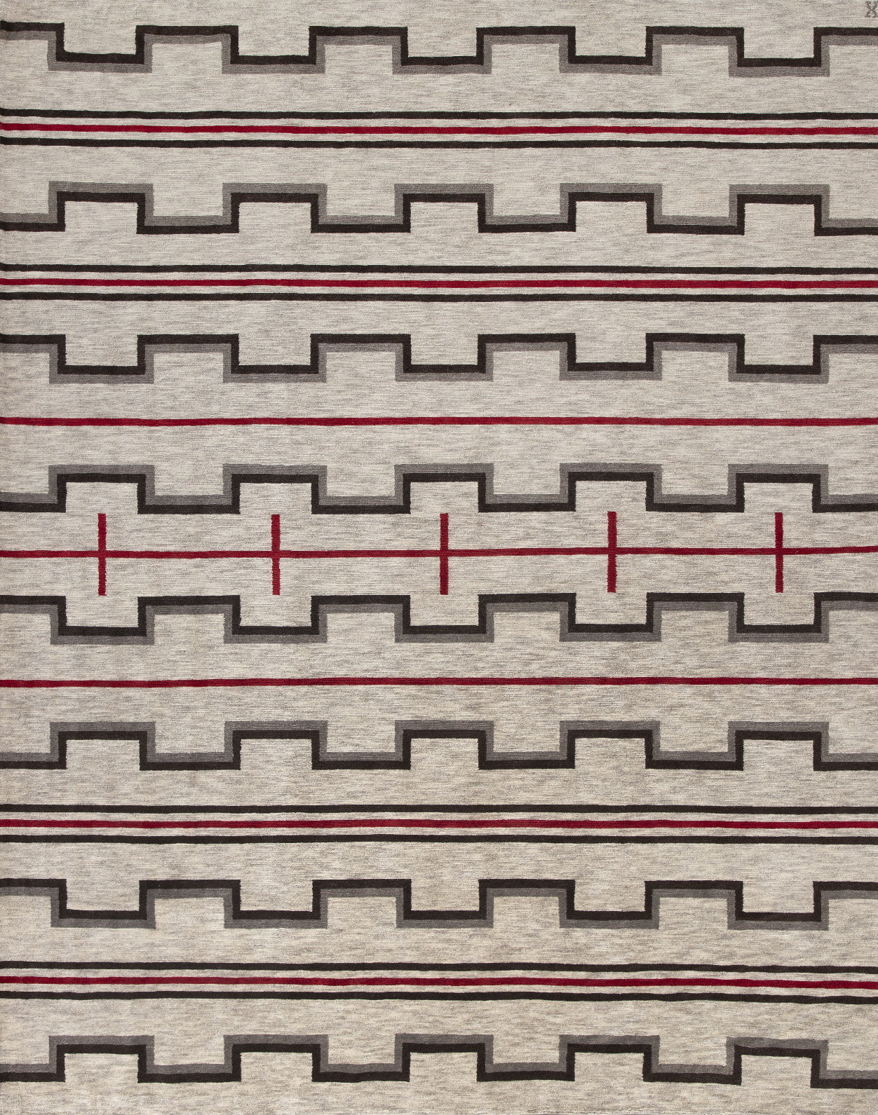 New Moon Rugs Mesa Southwestern Hand-Knotted Wool Area Rug in Oatmeal ...