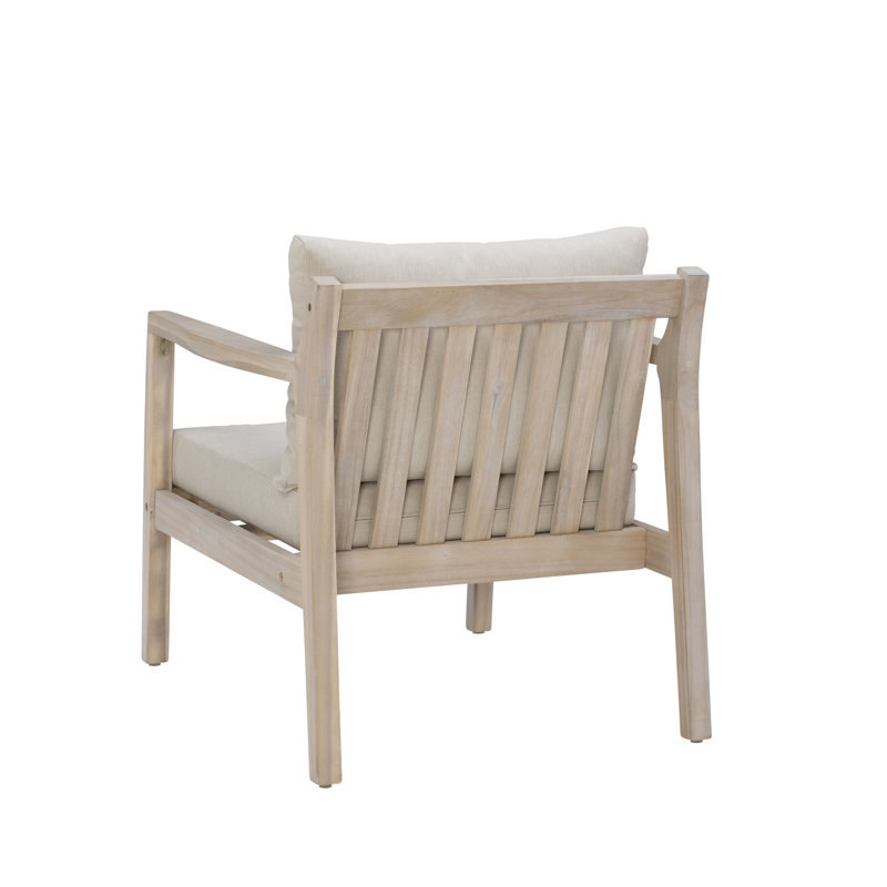 Joss & Main Amina Outdoor Solid Wood Acacia Chair with Cushions ...