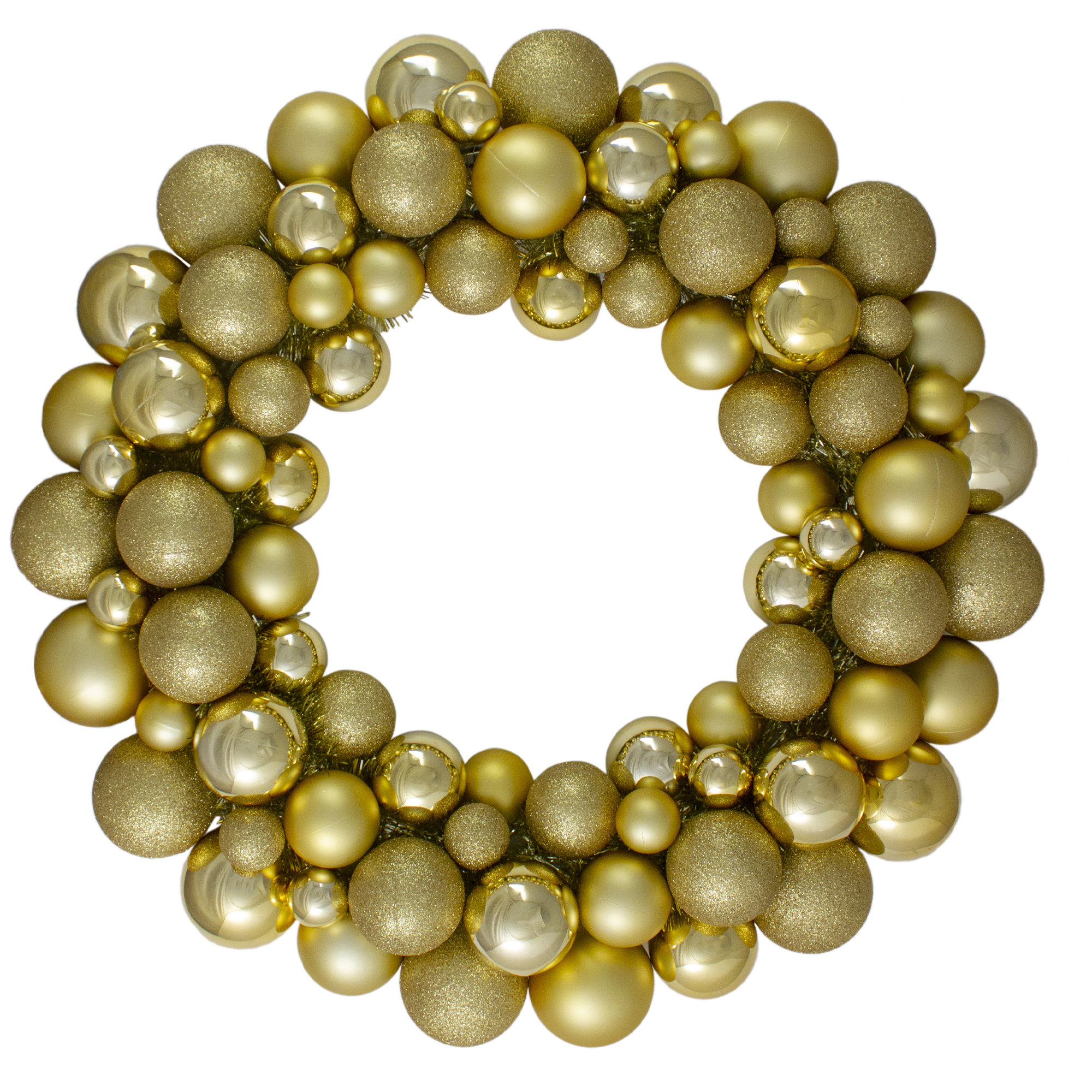 Northlight 3-Finish Shatterproof Ball Christmas Wreath & Reviews | Wayfair