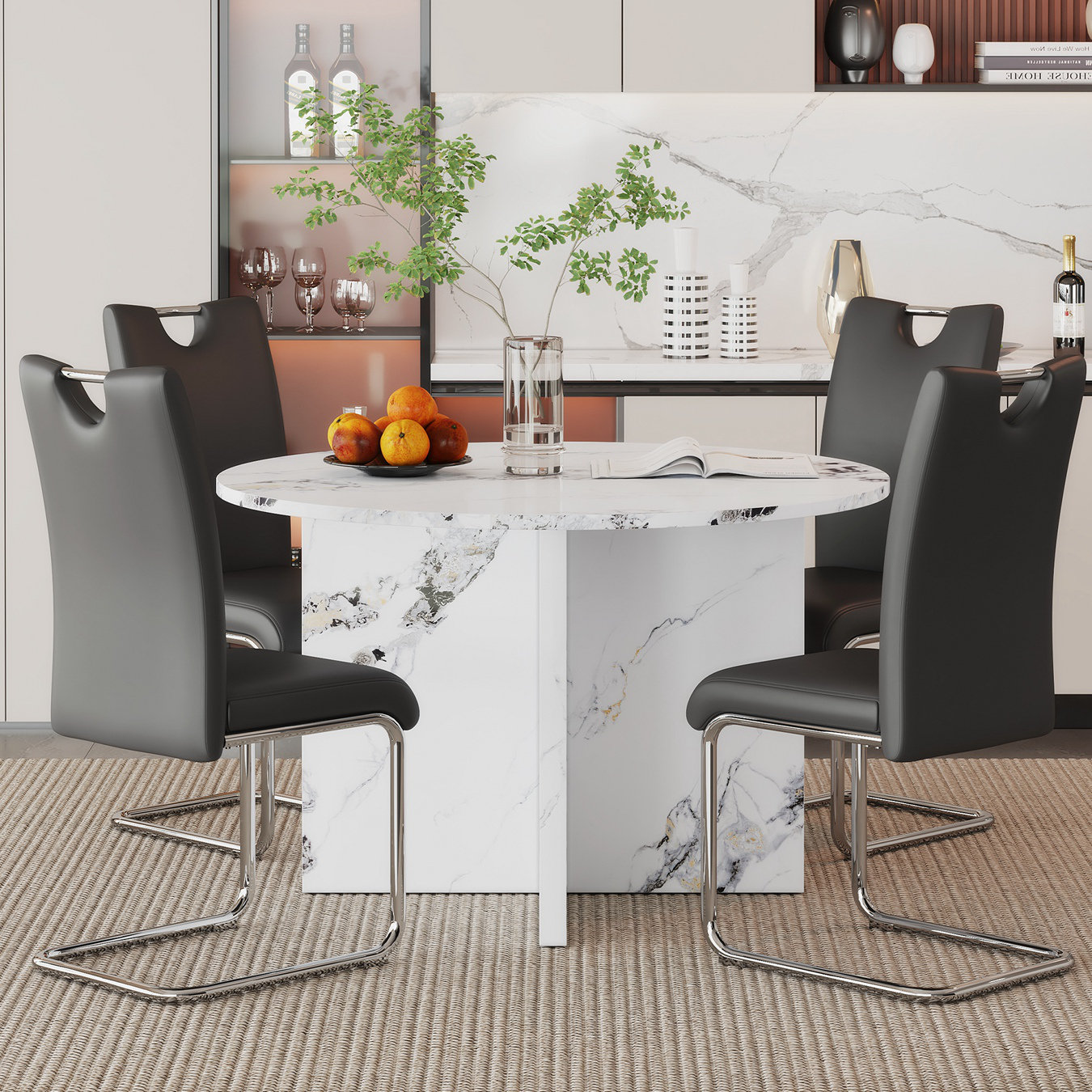 Ivy Bronx Round Dining Table Set Round Kitchen Table Set Round Dining ...