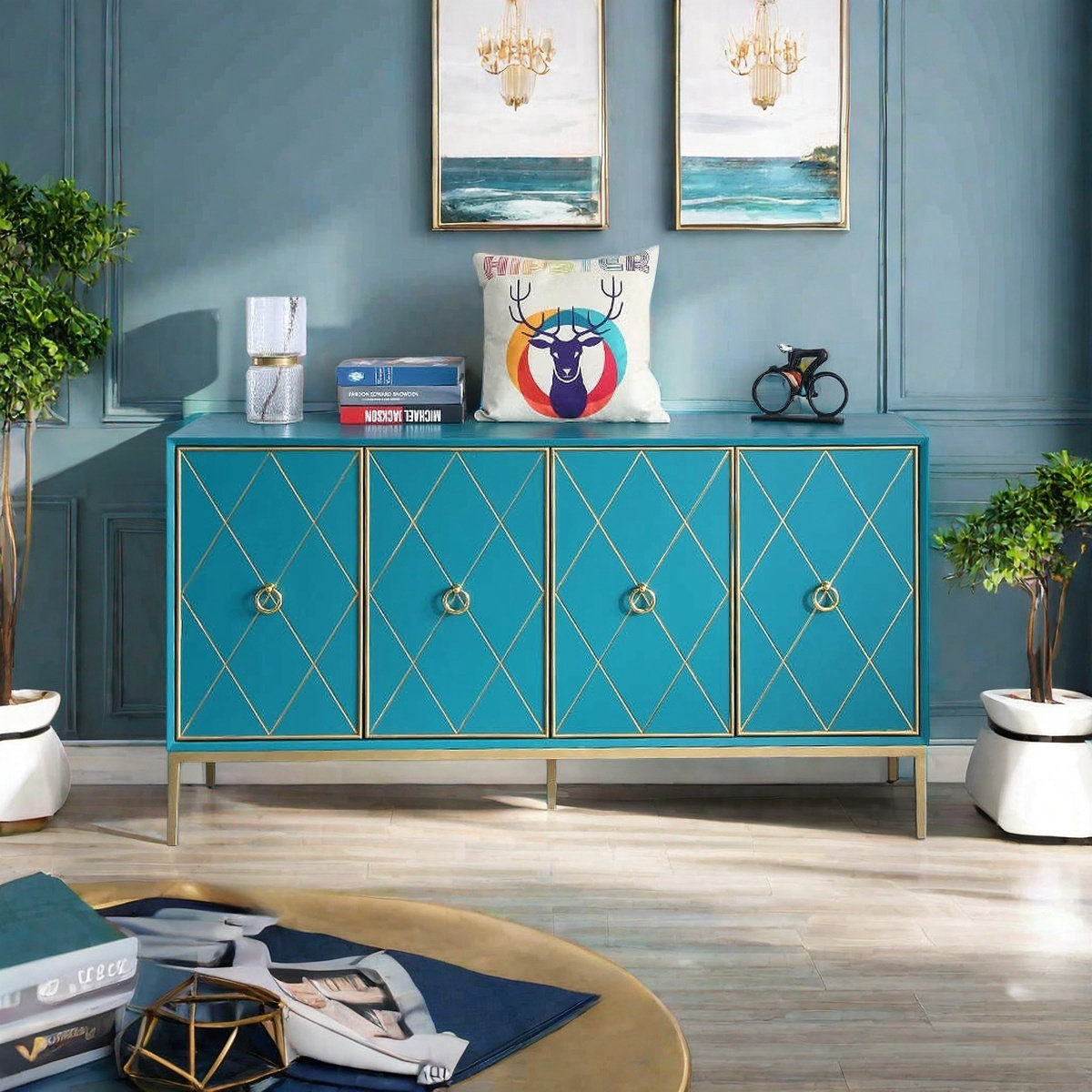 Vivid Space Creation Simple Light Luxury Multi-functional Sideboard ...