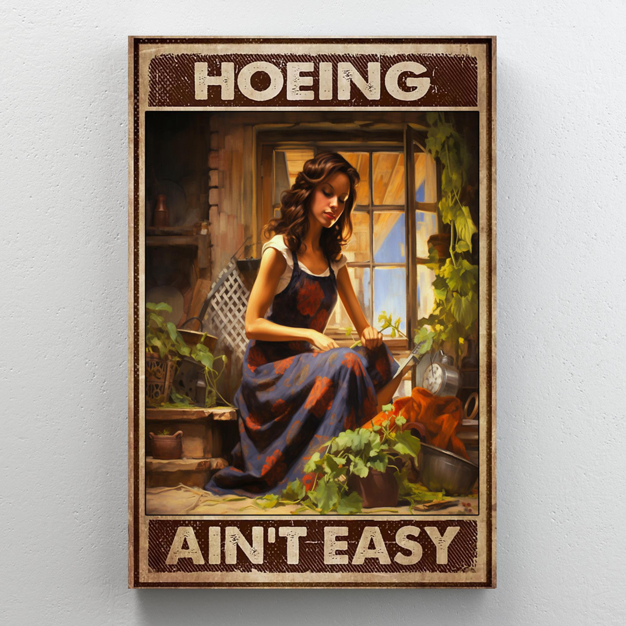 Trinx Hoeing Aint Easy On Canvas Print | Wayfair