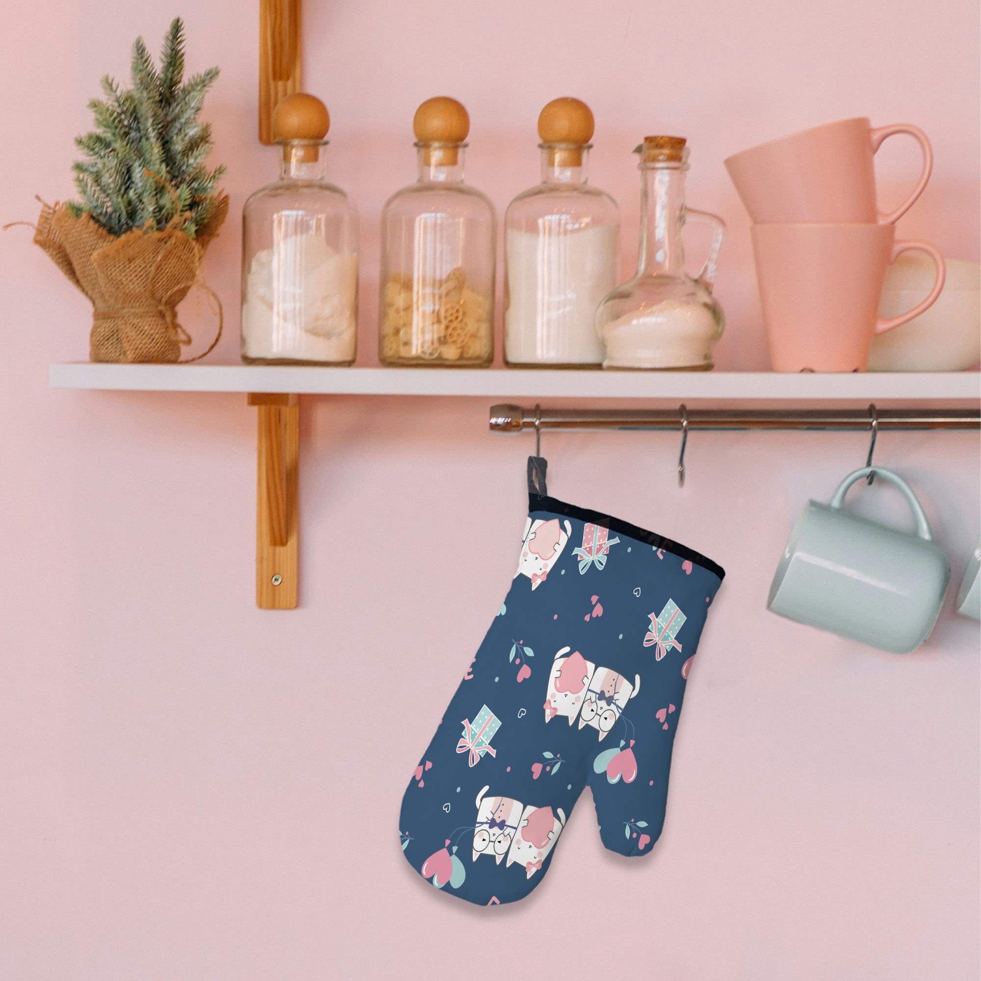 MentionedYou Heartstrings Valentine Oven Mitt Cotton Twill | Wayfair