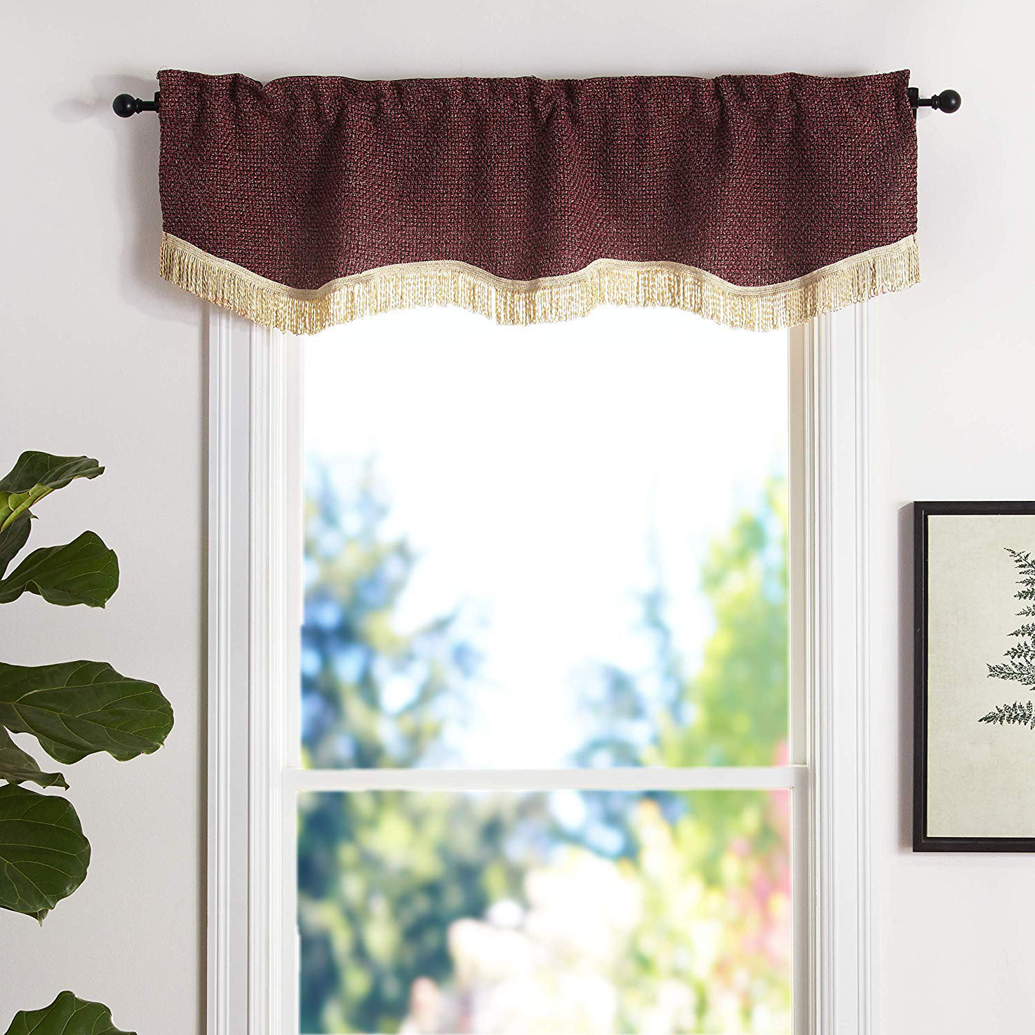 Canora Grey Clarkedale Chenille Basket Weave Design 60" Window Valance ...
