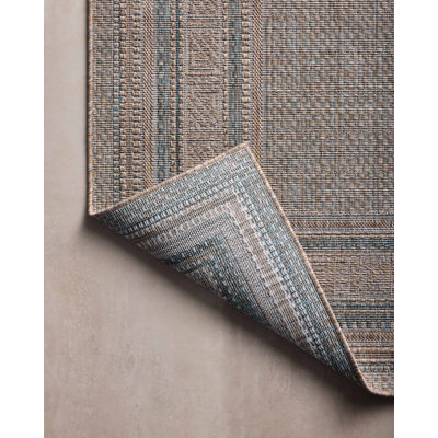 Amber Lewis x Loloi Indoor / Outdoor Topanga Natural / Teal Area Rug ...