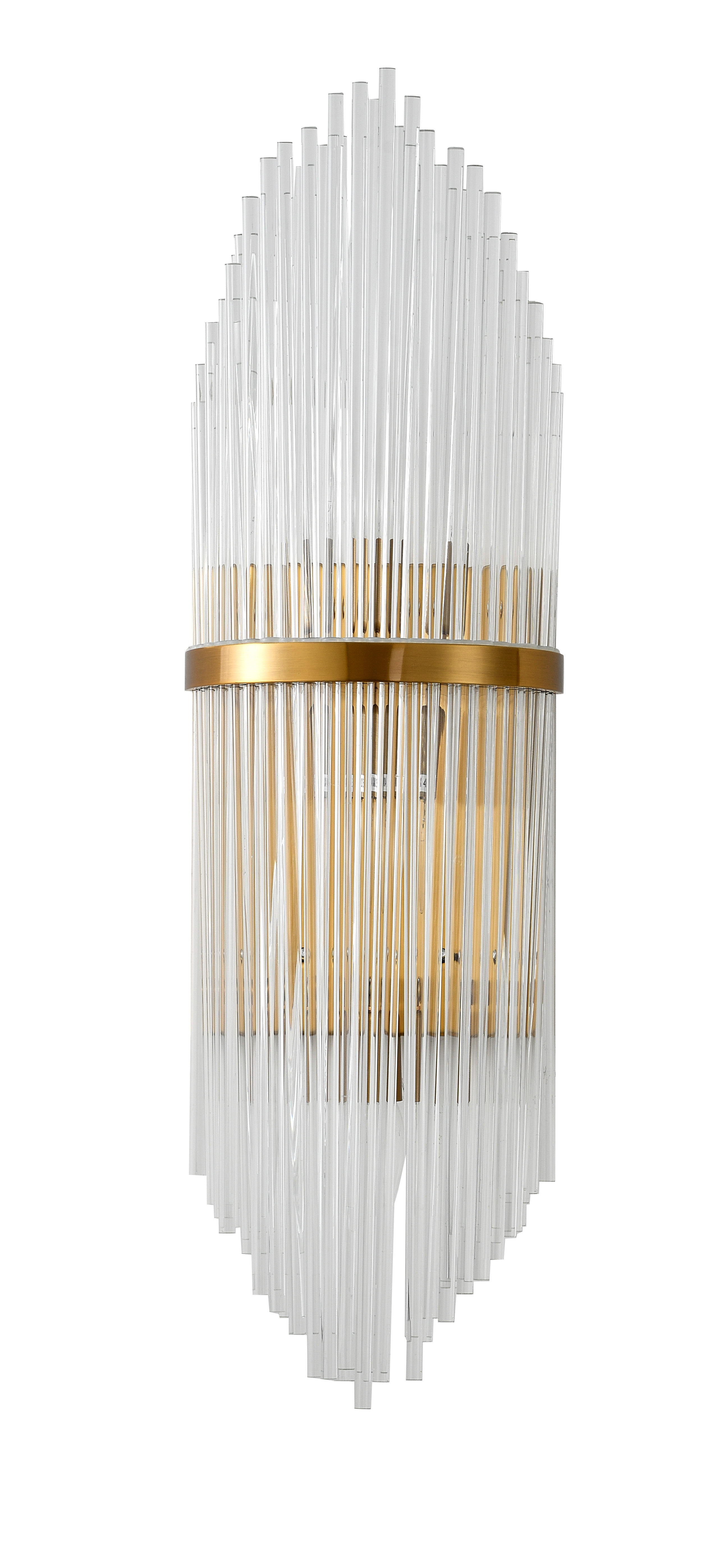 Mercer41 Veazey 2 - Light Gold Wall Sconce With Glass Rod Accents ...